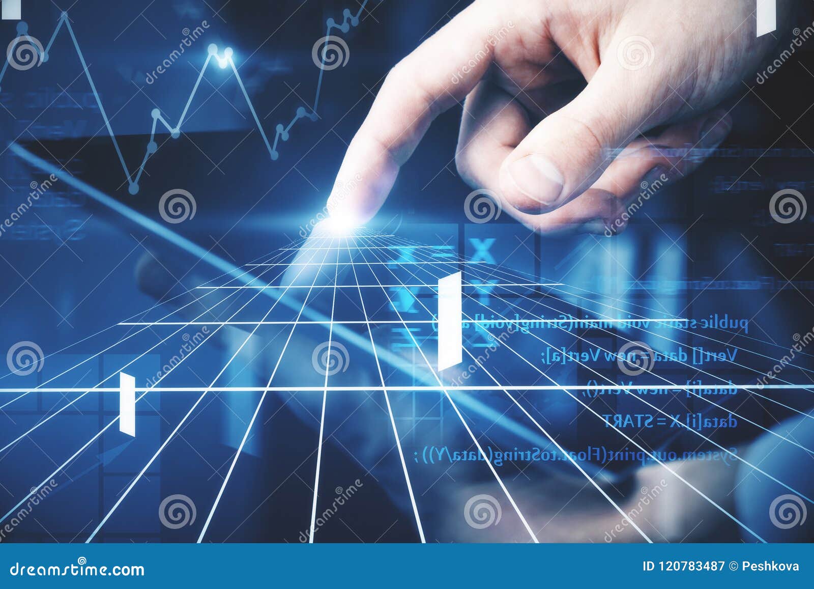 Tela Do Sensor Com Carta Dos Busienss Imagem de Stock - Imagem de ...