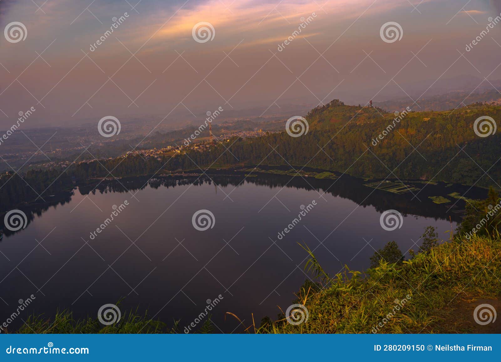 Telaga Menjer or Lake Menjer in Wonosobo, Central Java, Indonesia Stock ...