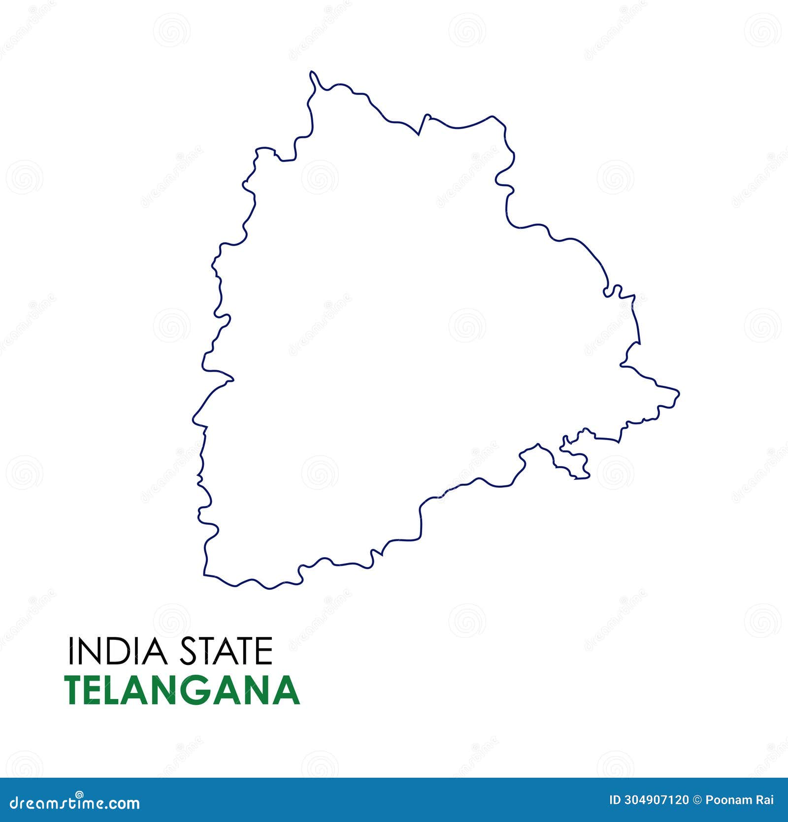 Telangana Map Of Indian State. Telangana Map Vector Illustration ...