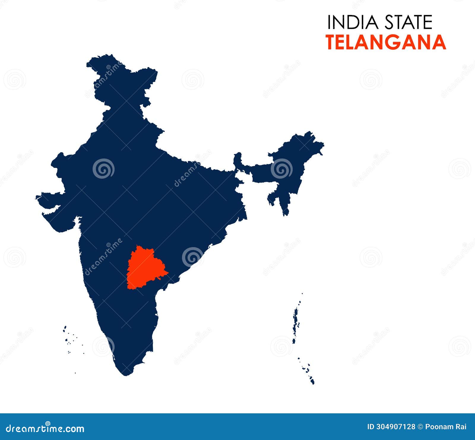 Telangana Map Of Indian State. Telangana Map Vector Illustration ...