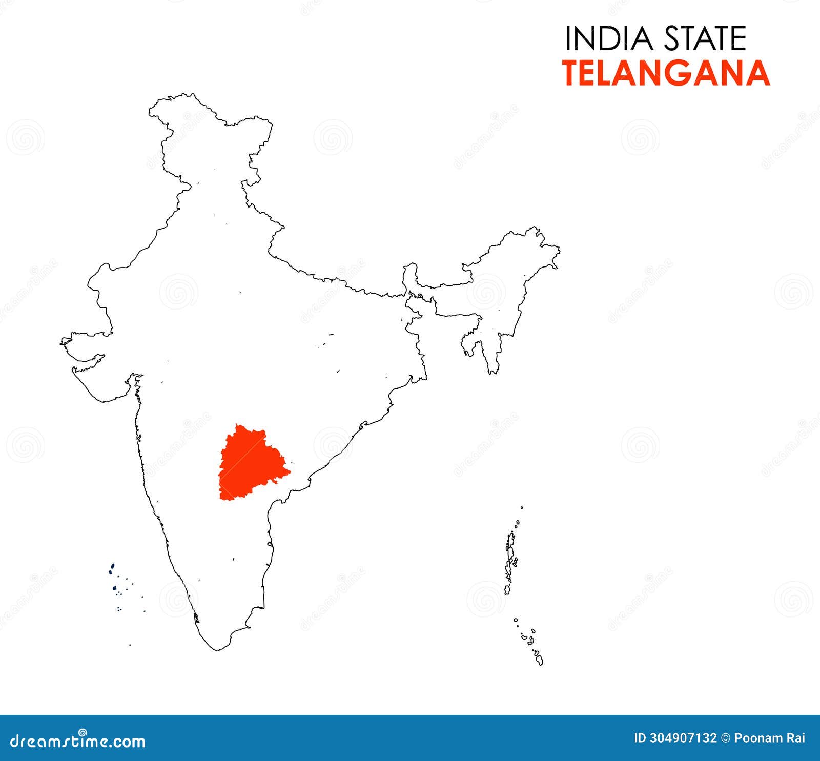 Telangana Map Of Indian State. Telangana Map Vector Illustration ...