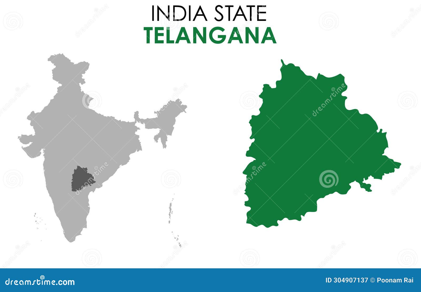 Telangana Map of Indian State. Telangana Map Vector Illustration Stock ...