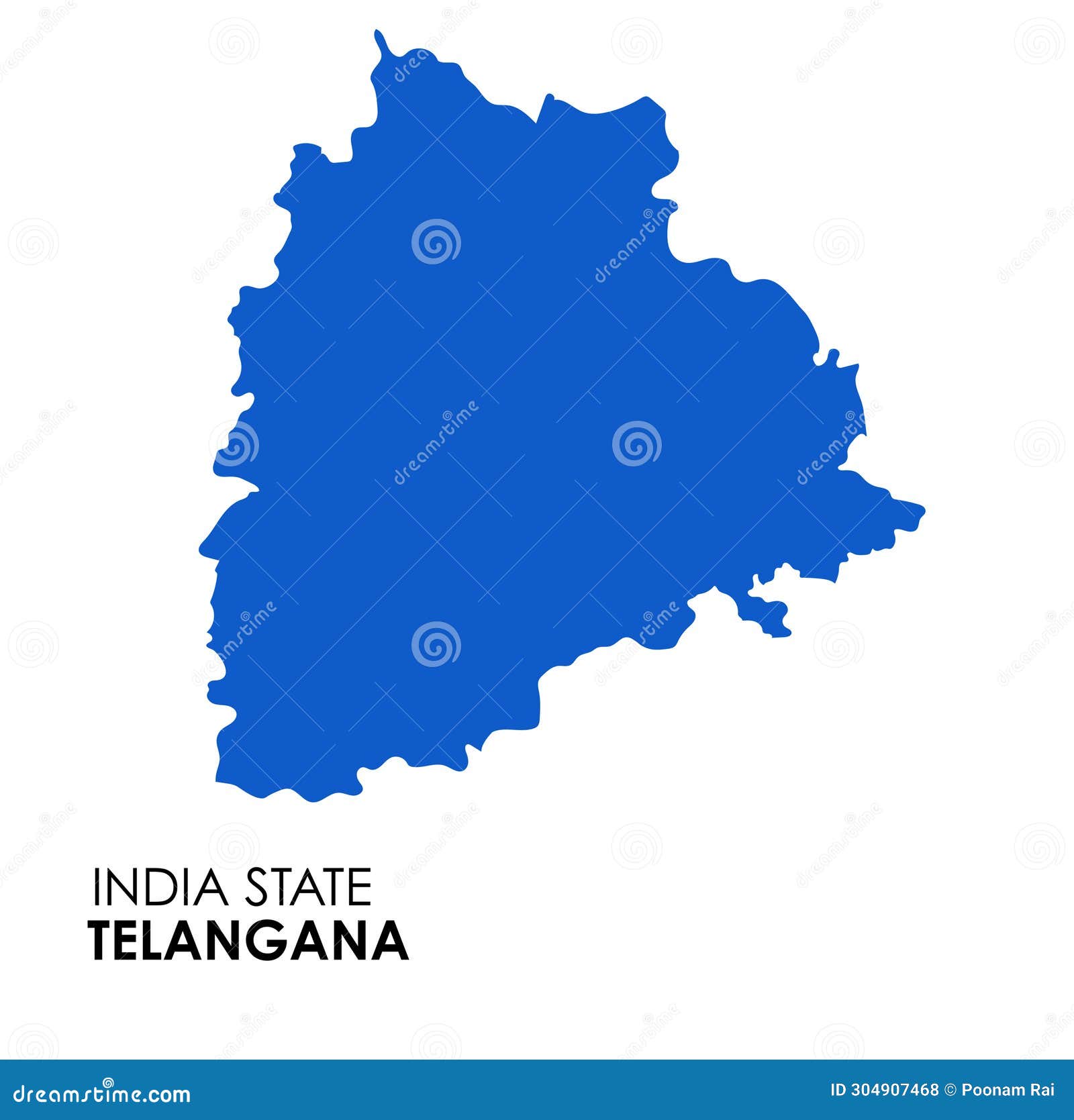 Telangana Map of Indian State. Telangana Map Vector Illustration Stock ...