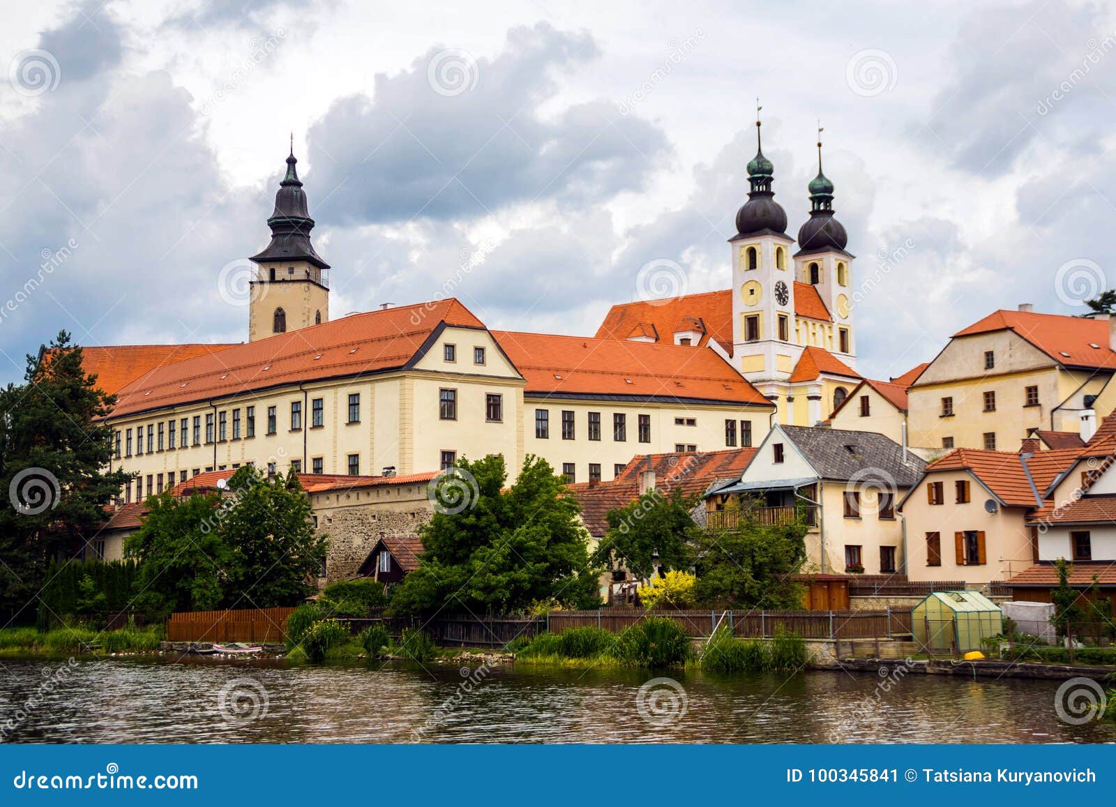 Telc city, Czech Republic stock image. Image of cityscape - 100345841