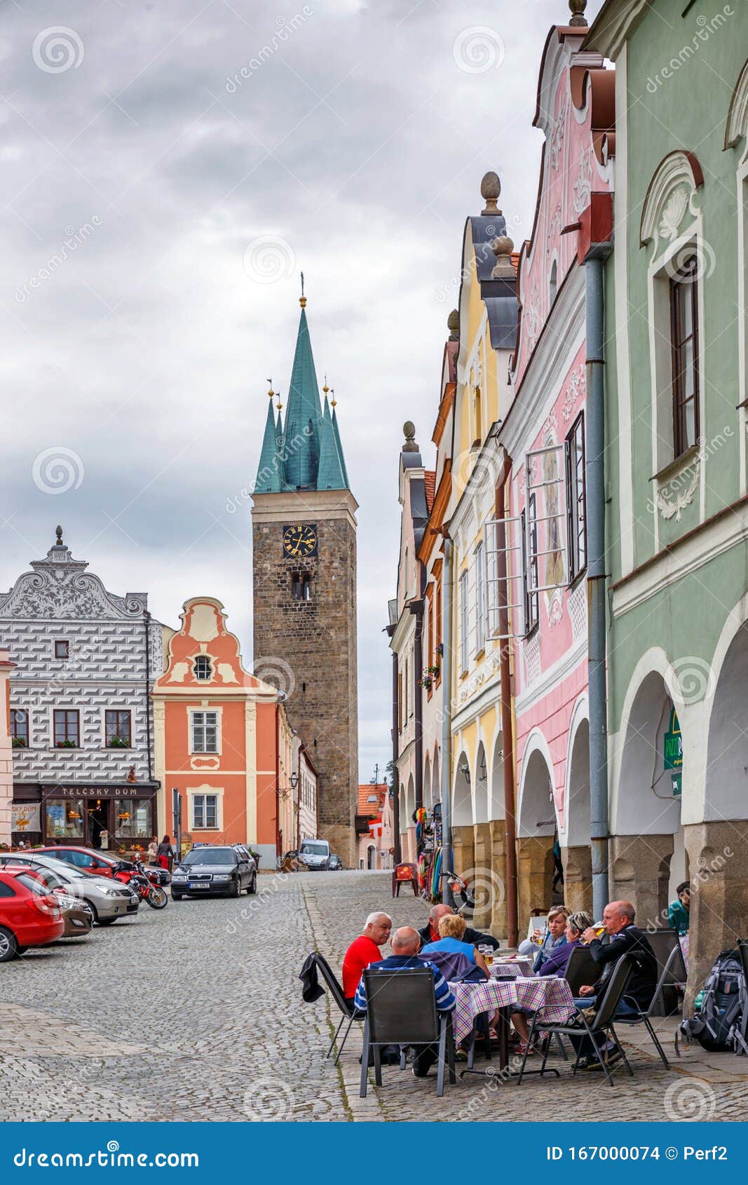 Telc, square editorial stock image. Image of architecture - 167000074