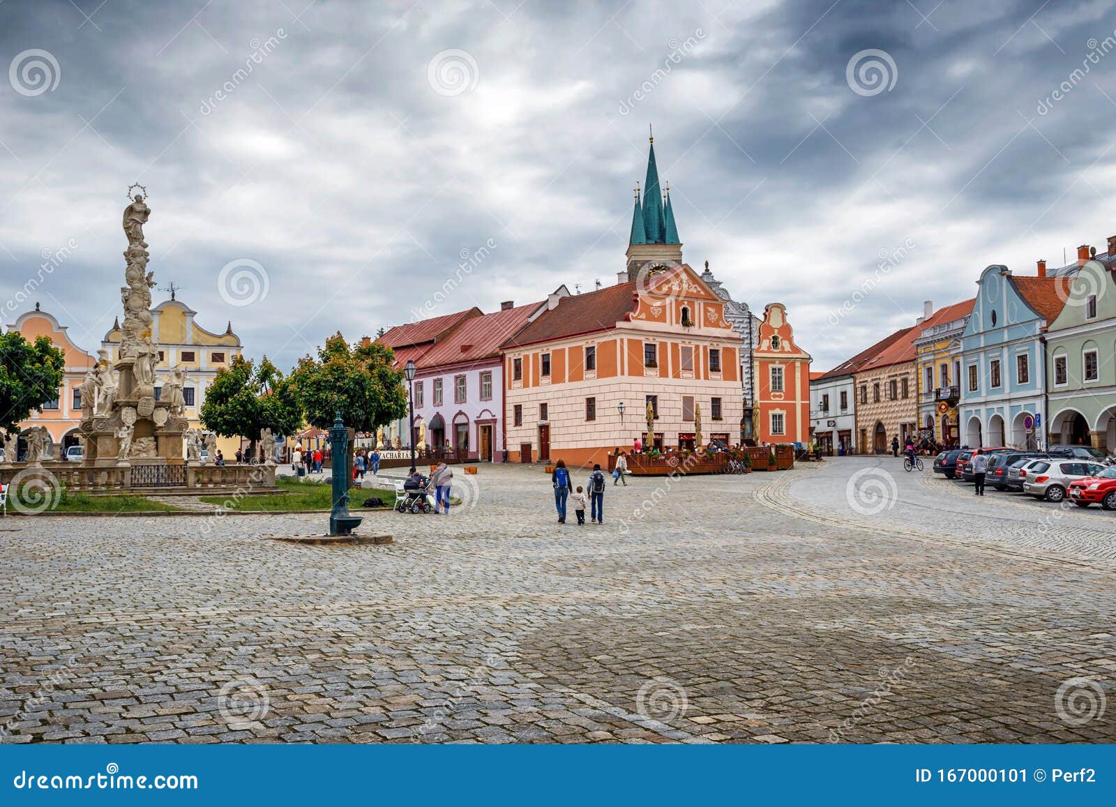 Telc, square editorial photo. Image of storm, history - 167000101