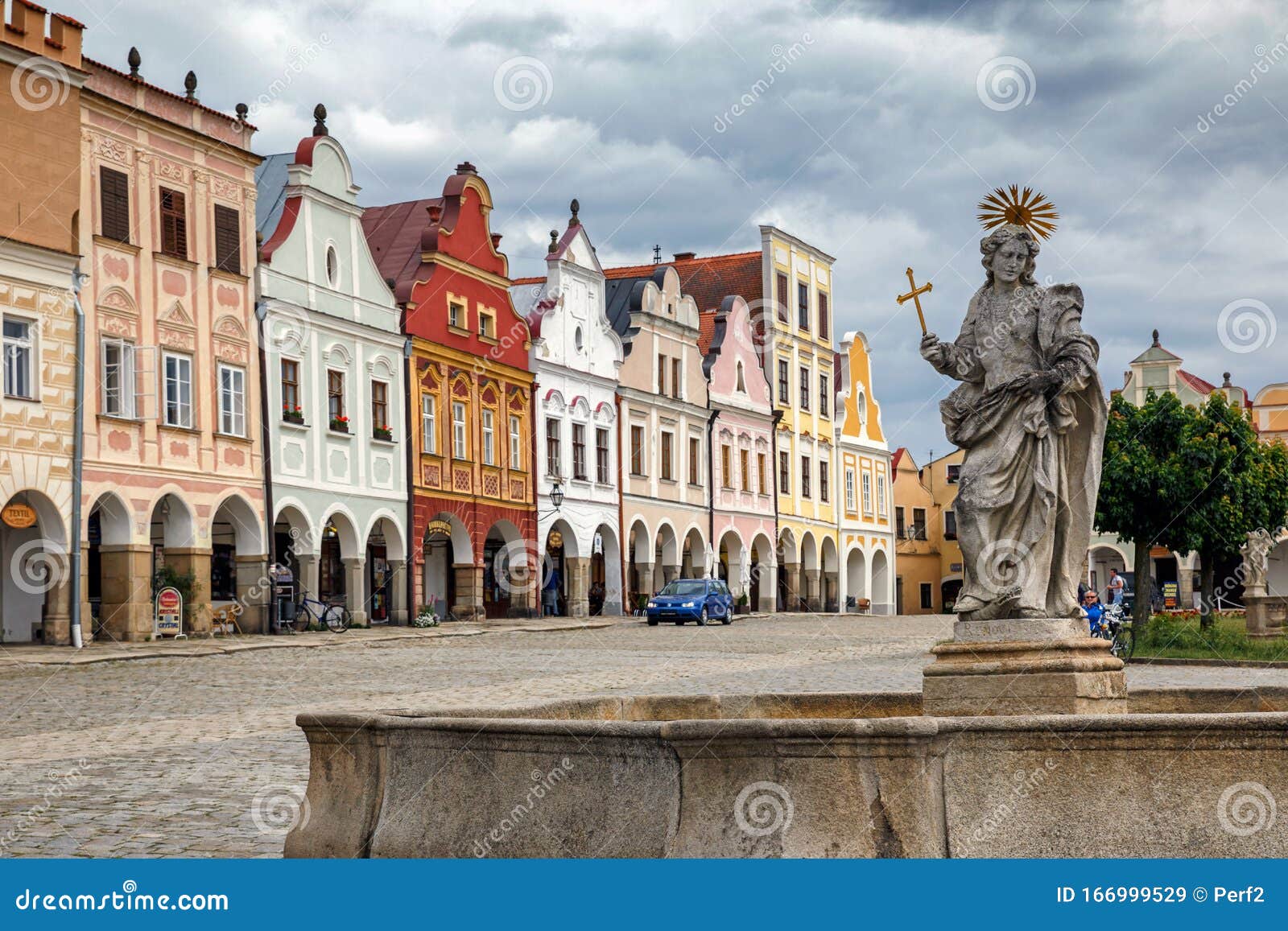 Telc, History square editorial stock image. Image of building - 166999529