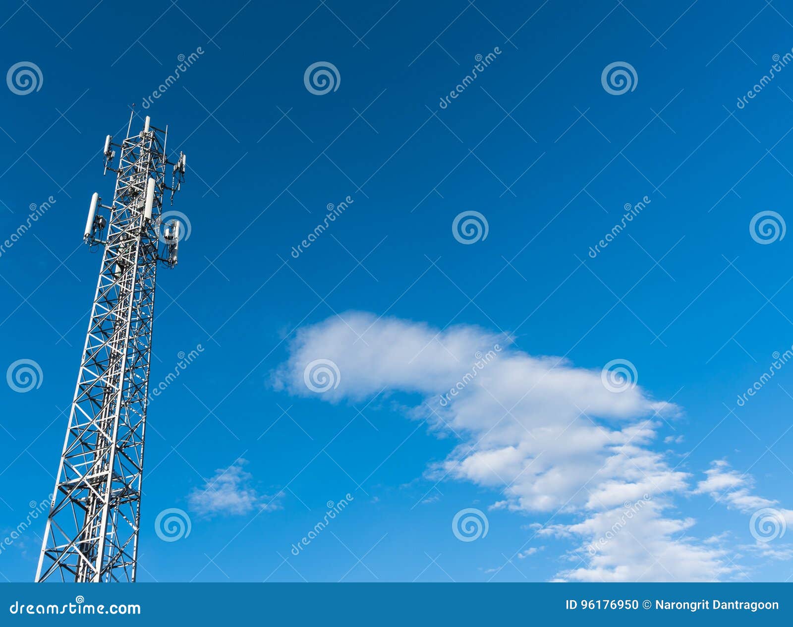 Tele-radio Tower with Blue Sky . Stock Photo - Image of global, metal ...