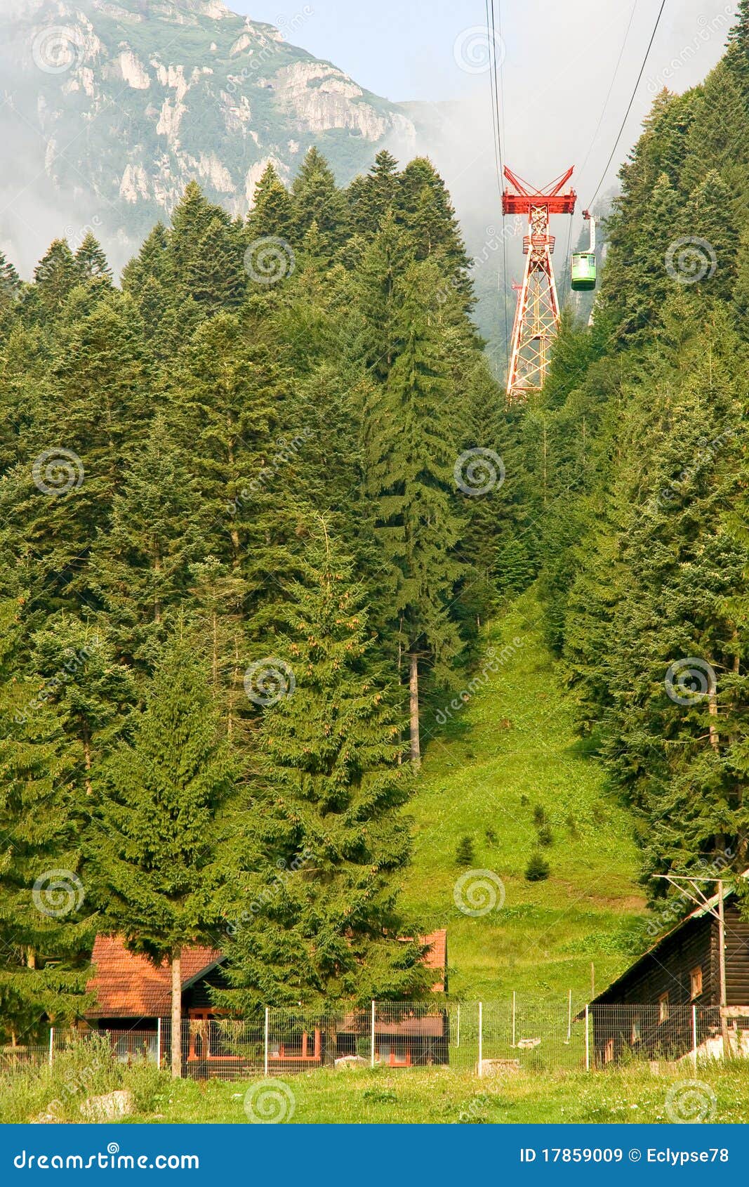 Telecabin in Busteni, Romania Stock Image - Image of attraction ...