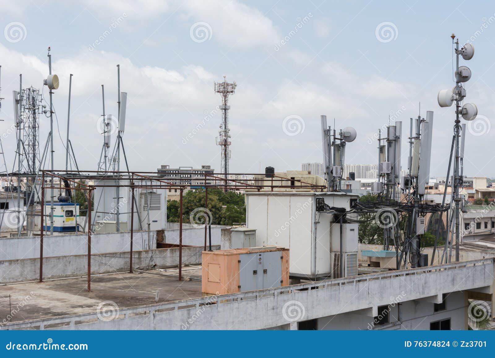 Telecom base station stock photo. Image of microwave - 76374824