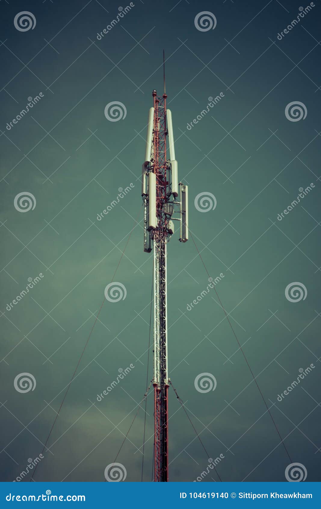 Telecom Blue Sky Background Stock Photo - Image of antenna, global ...