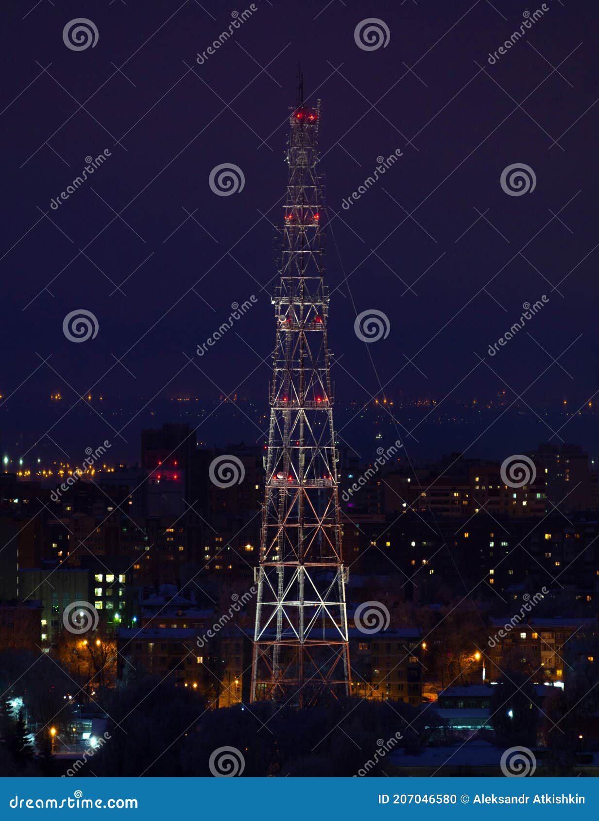 Telecom city tower stock photo. Image of town, wireless - 207046580