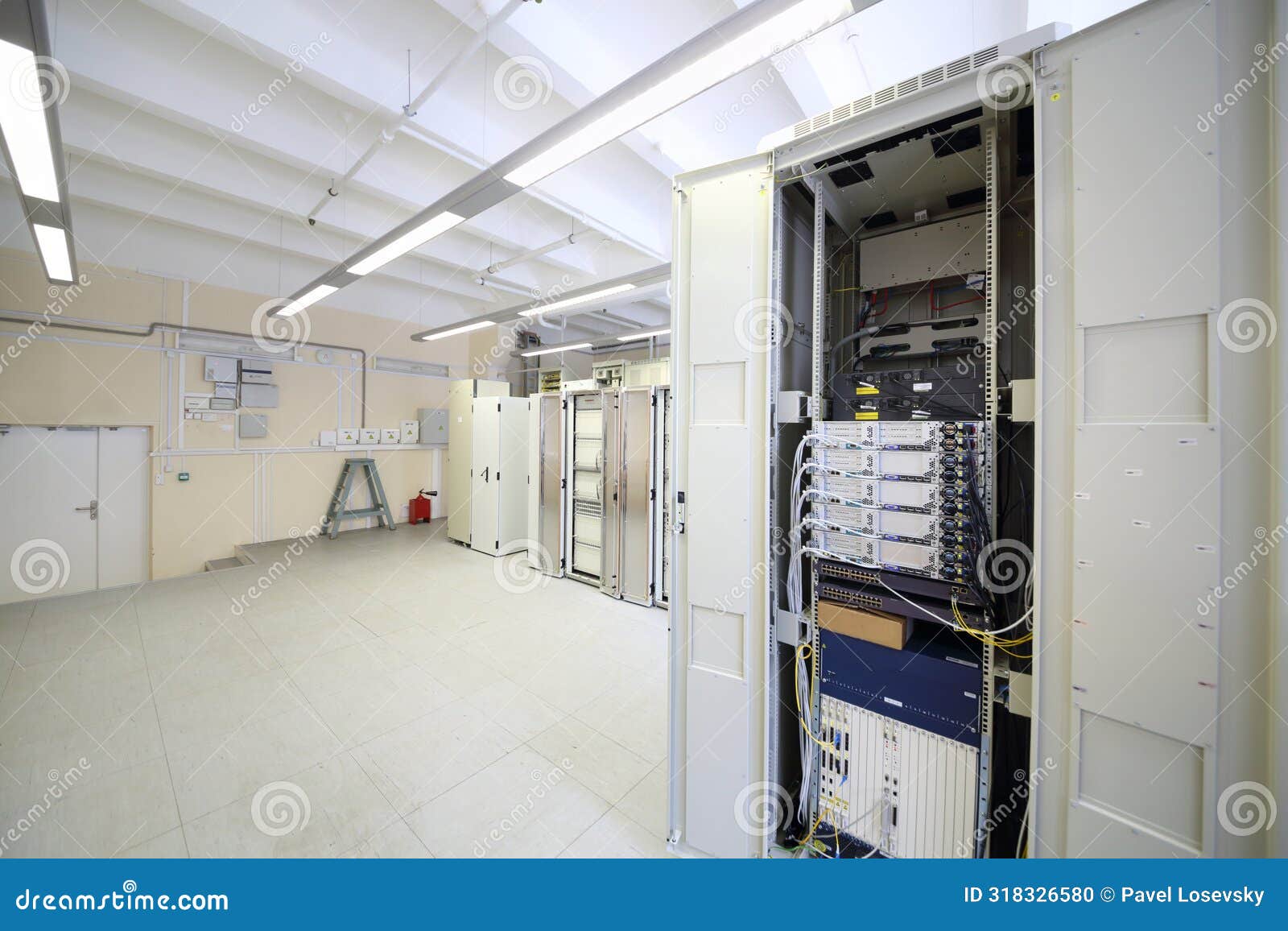 Telecom Equipment with Numerous Cables and Stock Photo - Image of ...