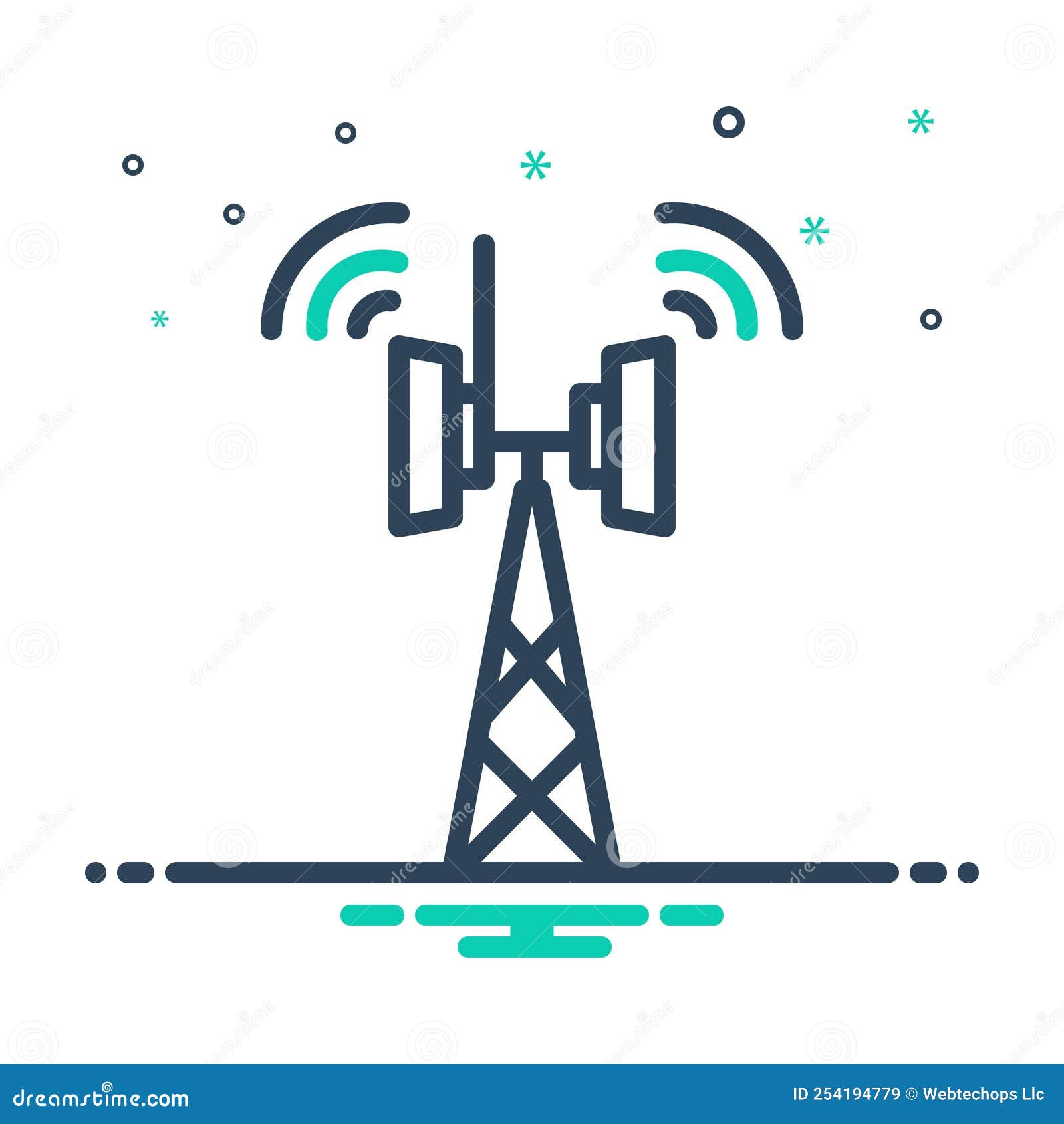 Mix Icon for Telecom, Transmission and Antenna Stock Vector ...