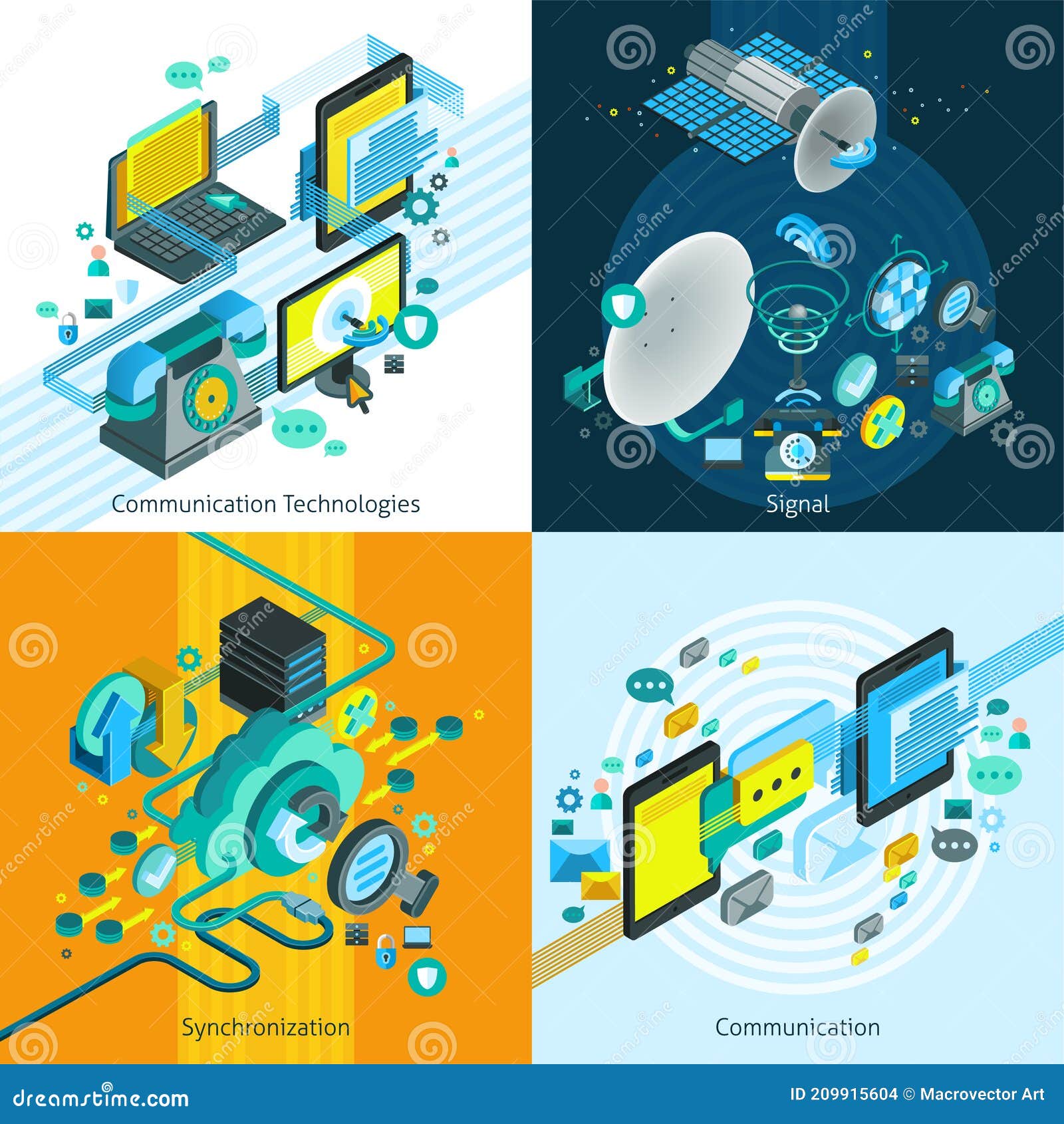 Isometric 5G Telecom Network Technology Vector Illustration, Cartoon 3d ...