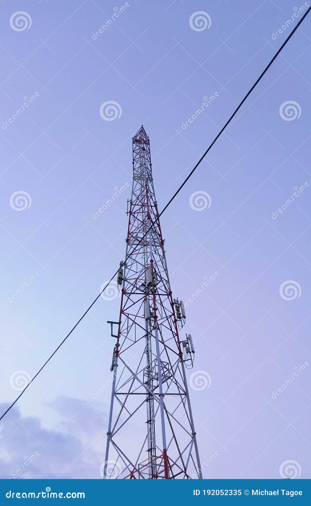 Telecom Line for Network Transmission Stock Image - Image of metal ...
