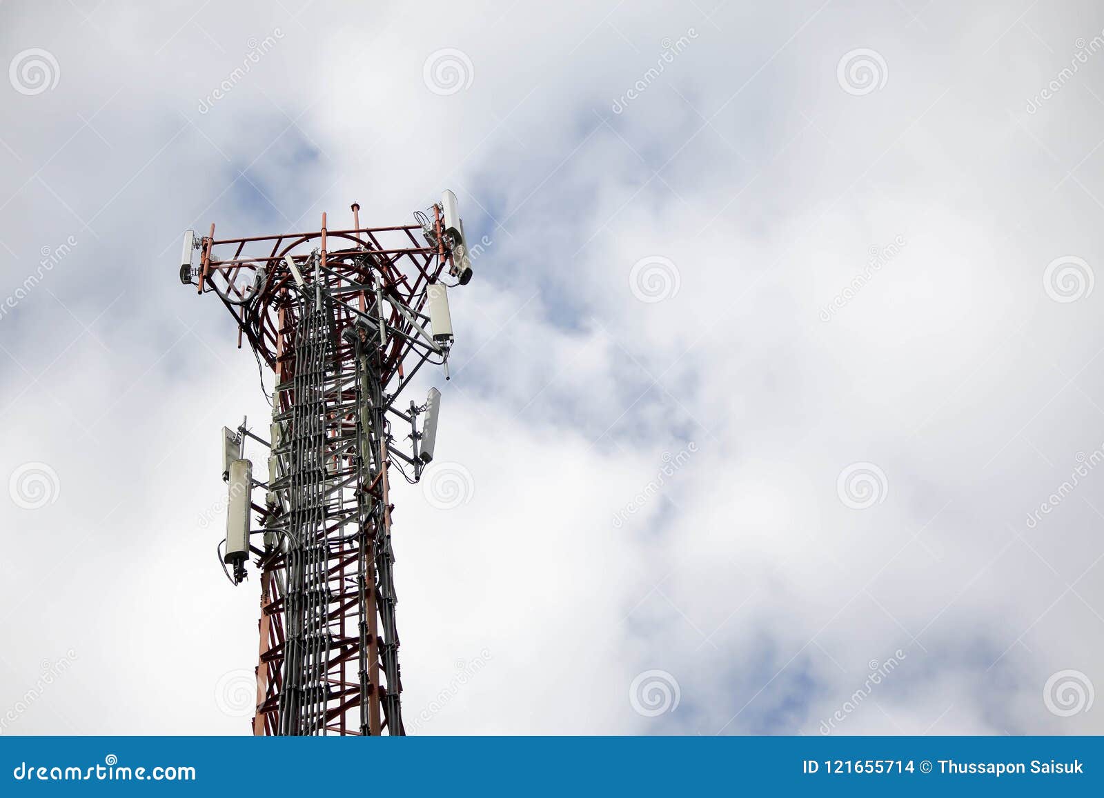 Telecom Network with Sky and Cloud Stock Photo - Image of telecom ...