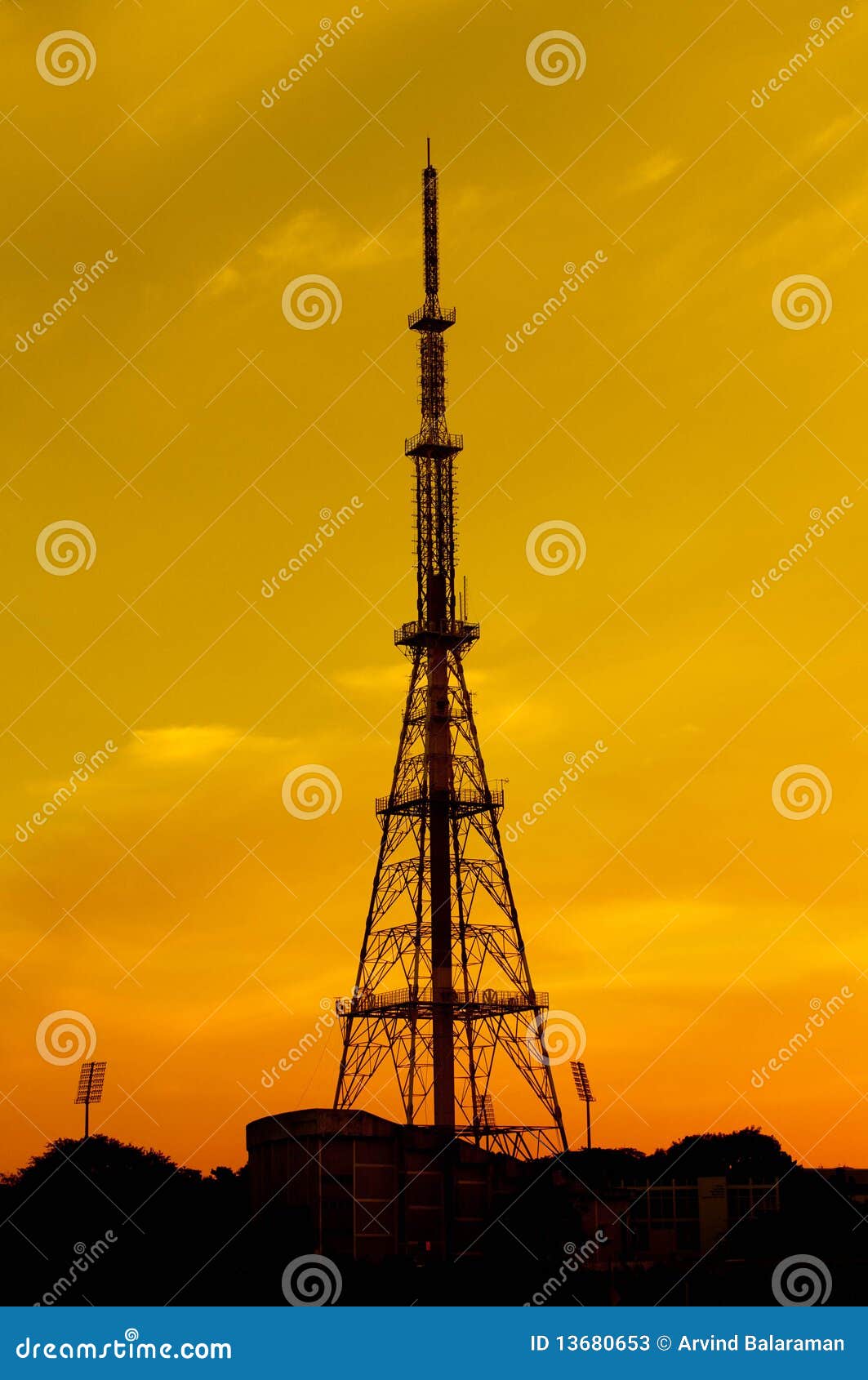 TElecom Tower stock image. Image of receiver, metal, electromagnetic ...