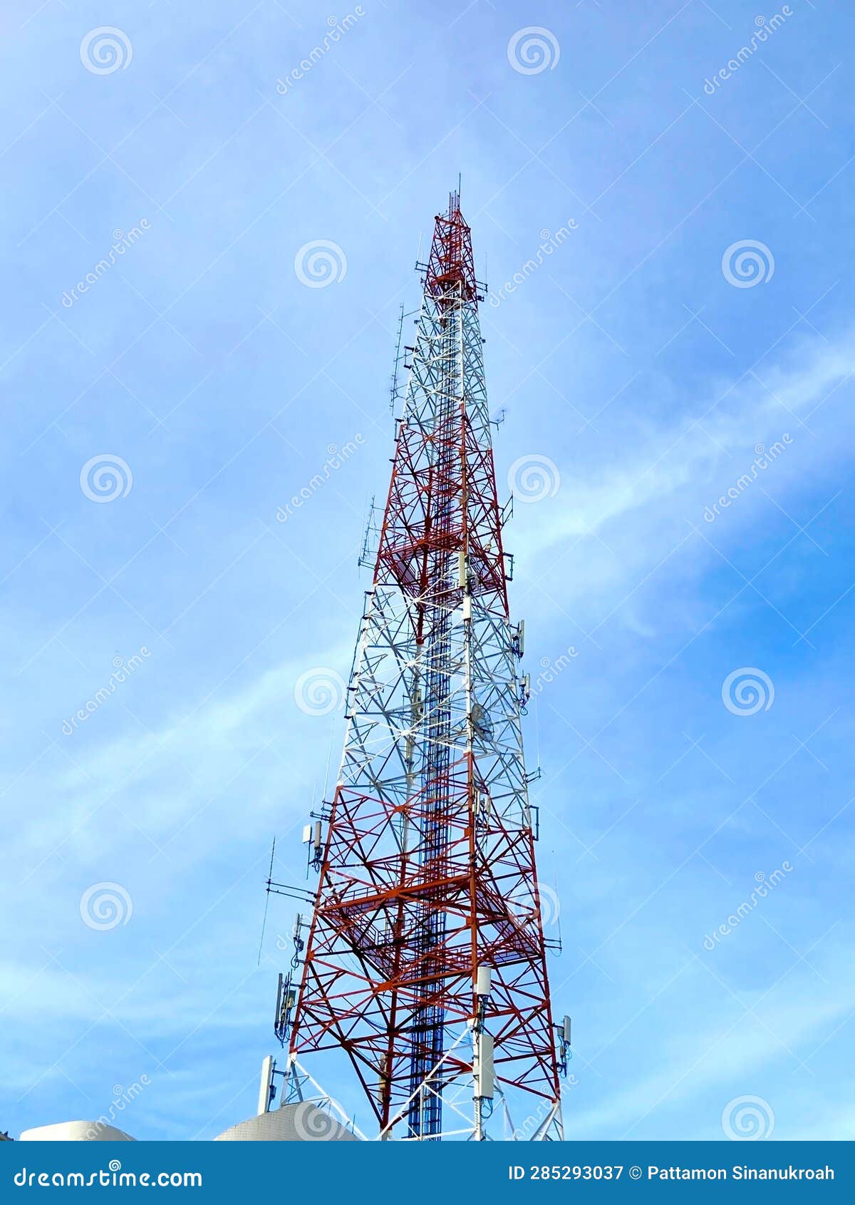 Telecom Tower for Radio and Mobile Communications Stock Image - Image ...