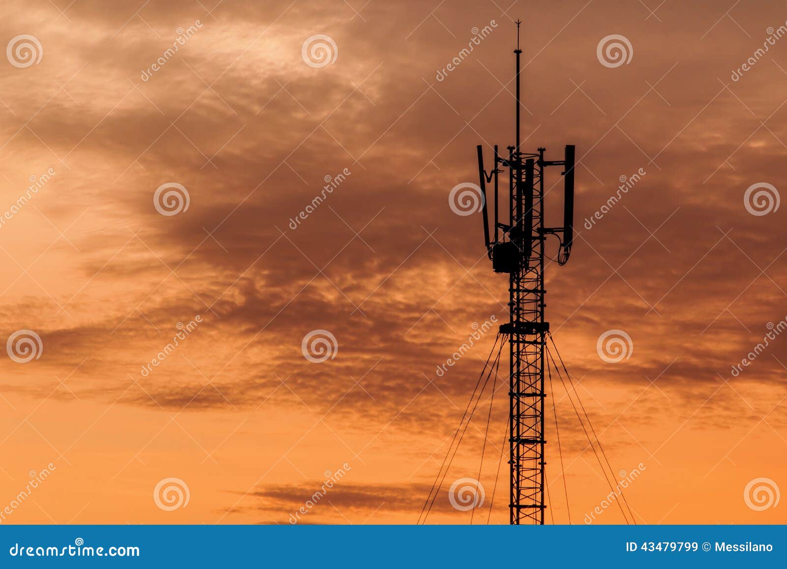 Silhouette Telecom Satellite Tower Royalty-Free Stock Photo ...