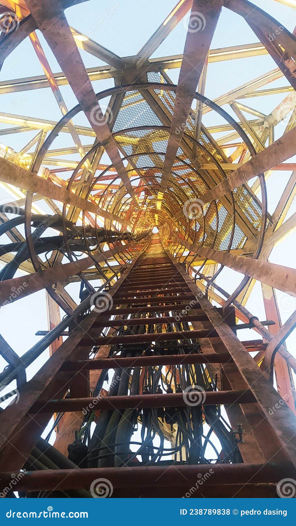 Telecom Tower Ladder stock photo. Image of telecom, sculpture - 238789838