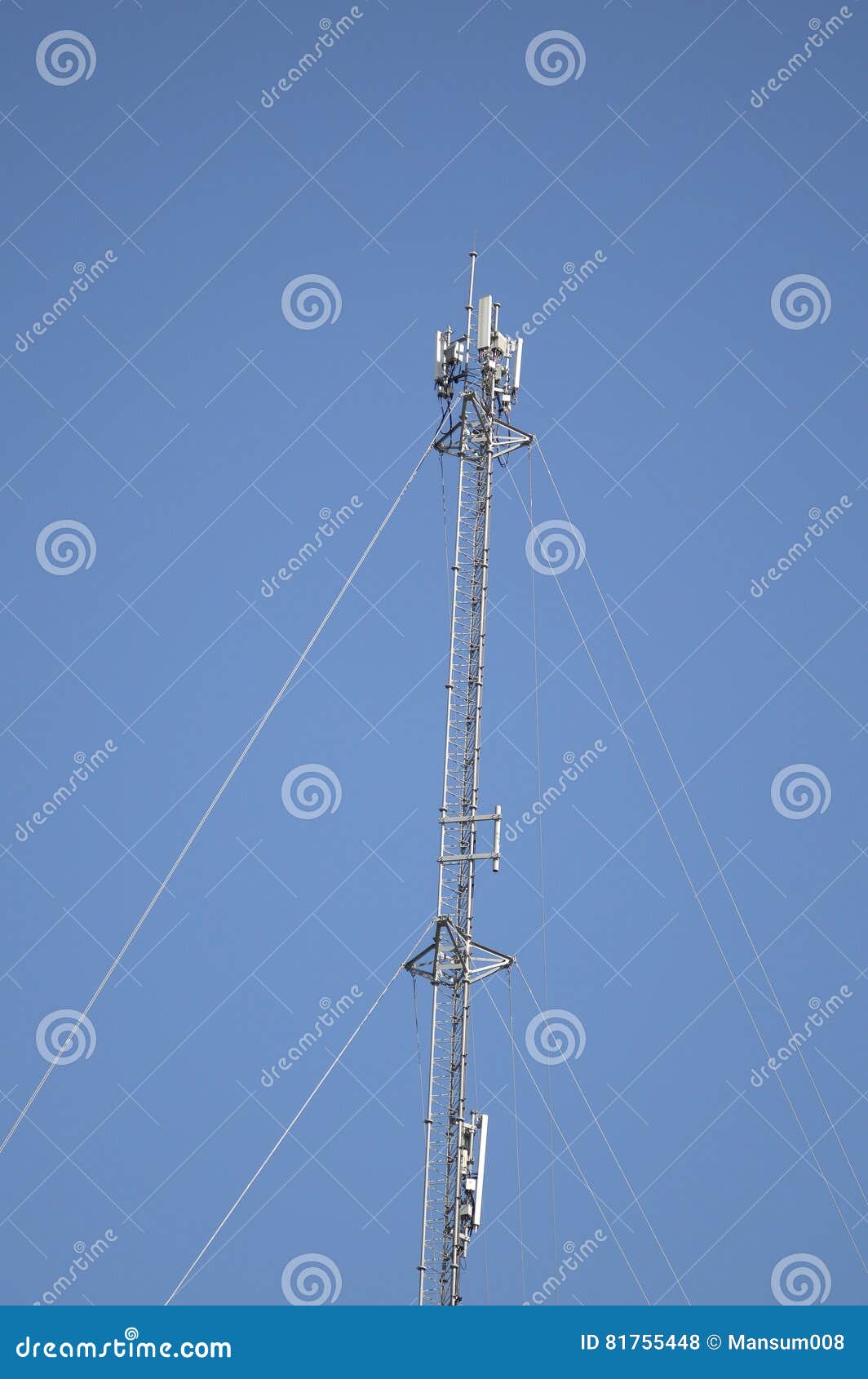 Telecom tower pole stock photo. Image of pole, white - 81755448
