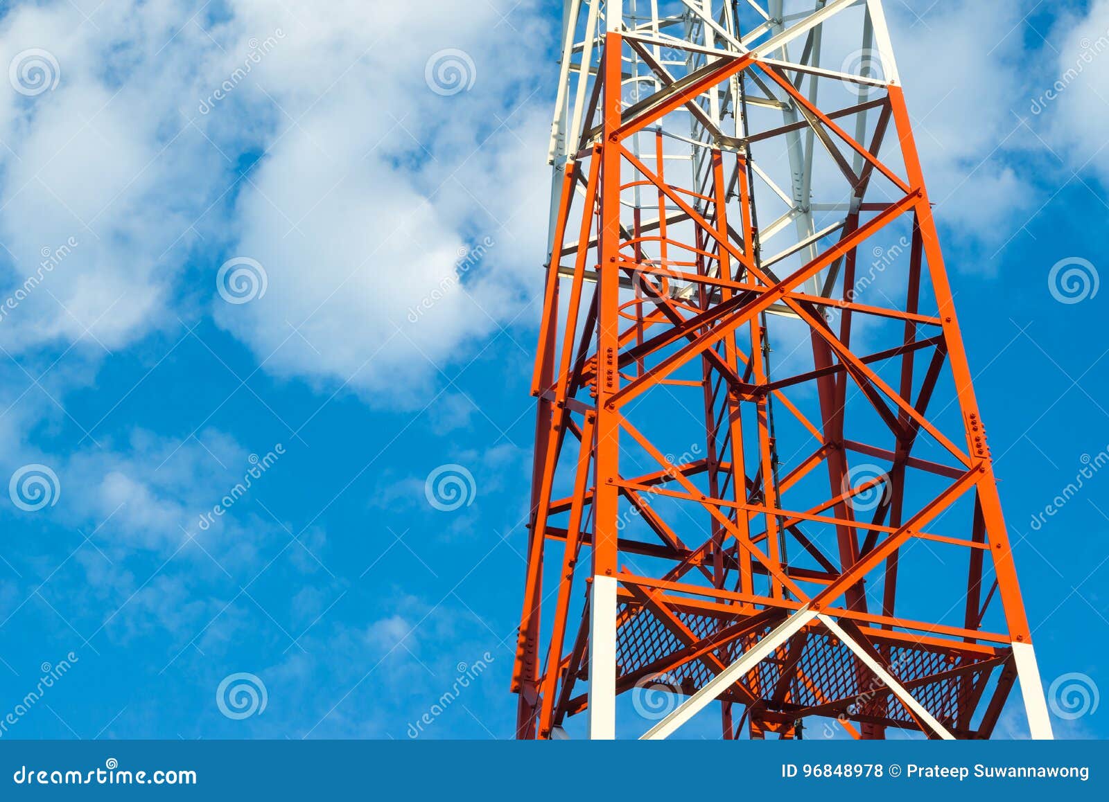 Telecom tower pole stock photo. Image of station, broadcast - 96848978