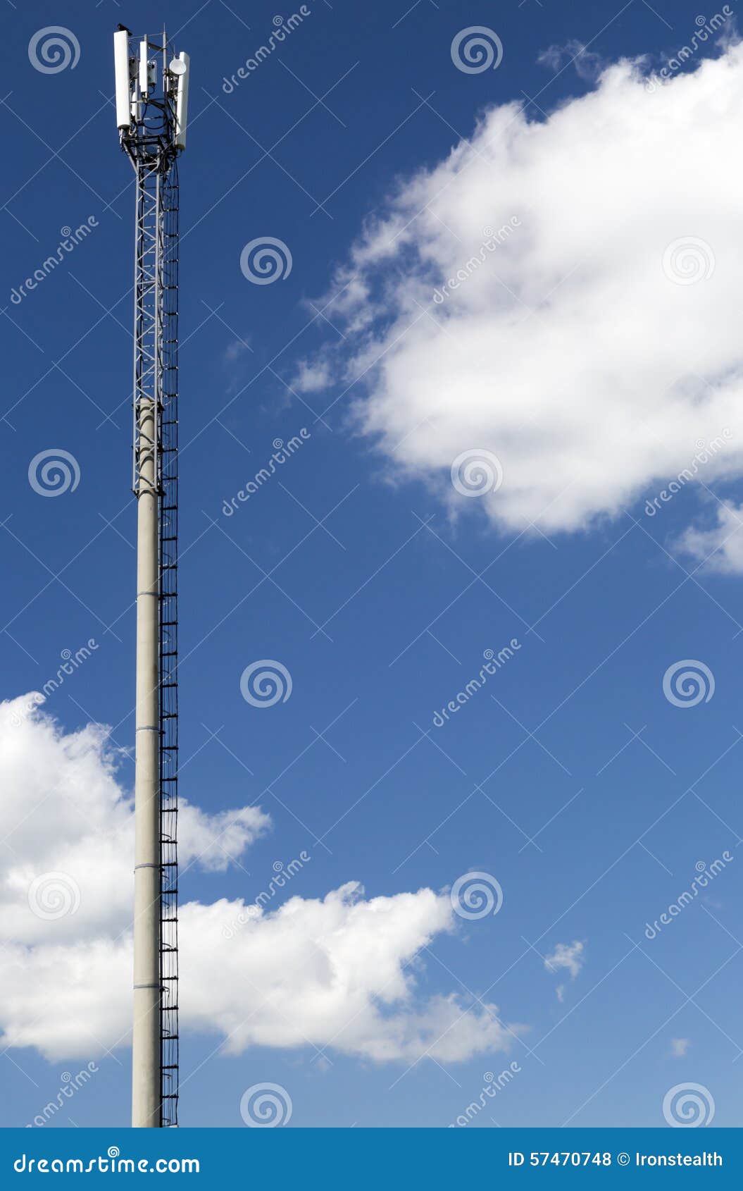 Cellular LTE/GSM Tower in Sunny Summer Day Stock Photo - Image of pylon ...