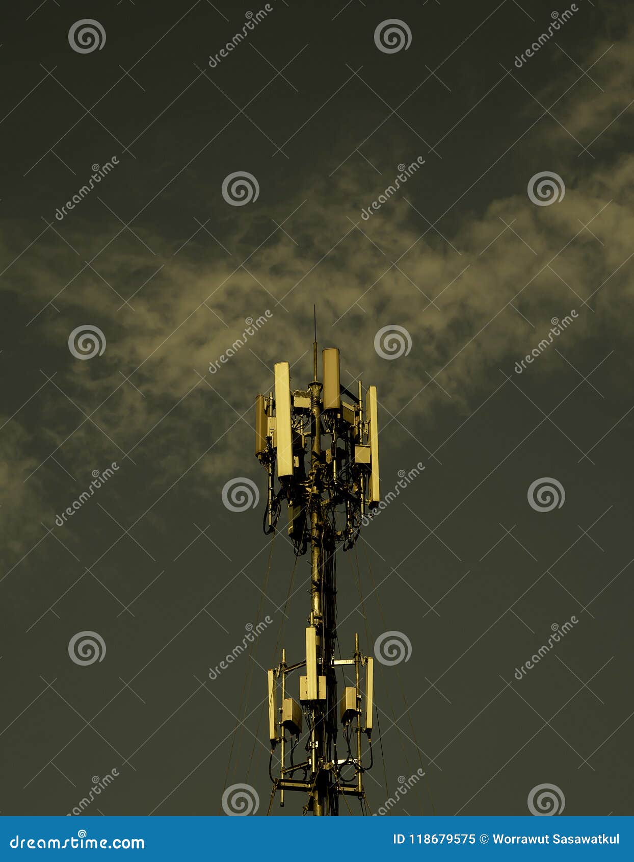 Telecom tower stock image. Image of internet, industry - 118679575