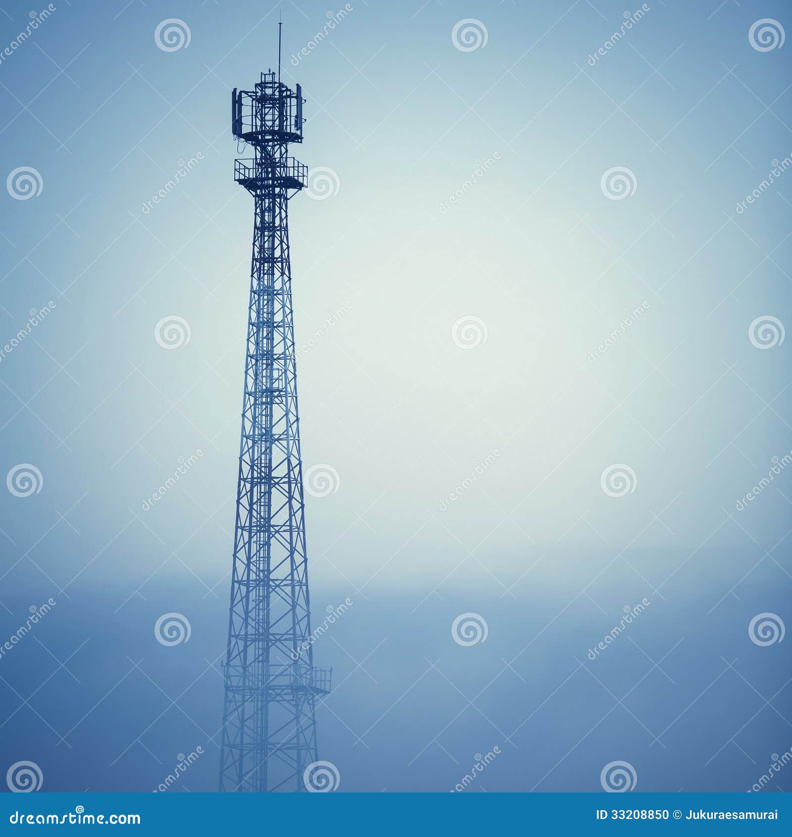 Telecom tower stock photo. Image of radio, mist, relay - 33208850