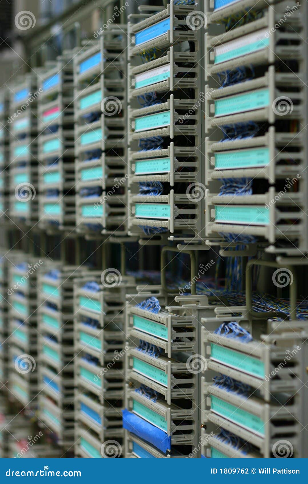 Telecom wire rack stock photo. Image of blue, telecommunications - 1809762