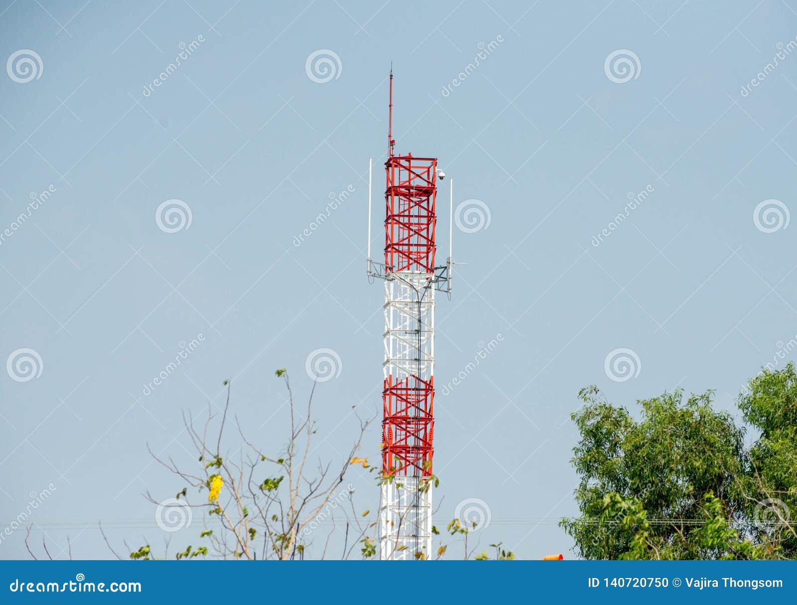 Telecommunicatio Tower for Mobile Phone System Stock Photo - Image of ...