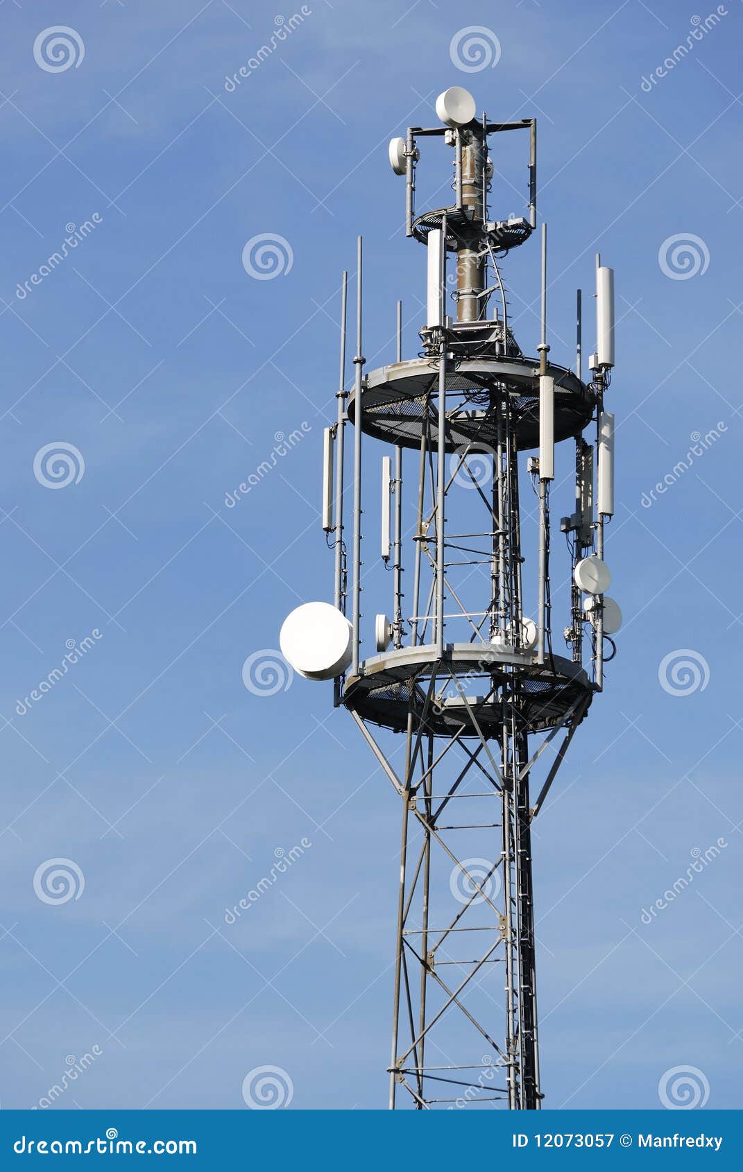Telecommunication antenna stock image. Image of technical - 12073057