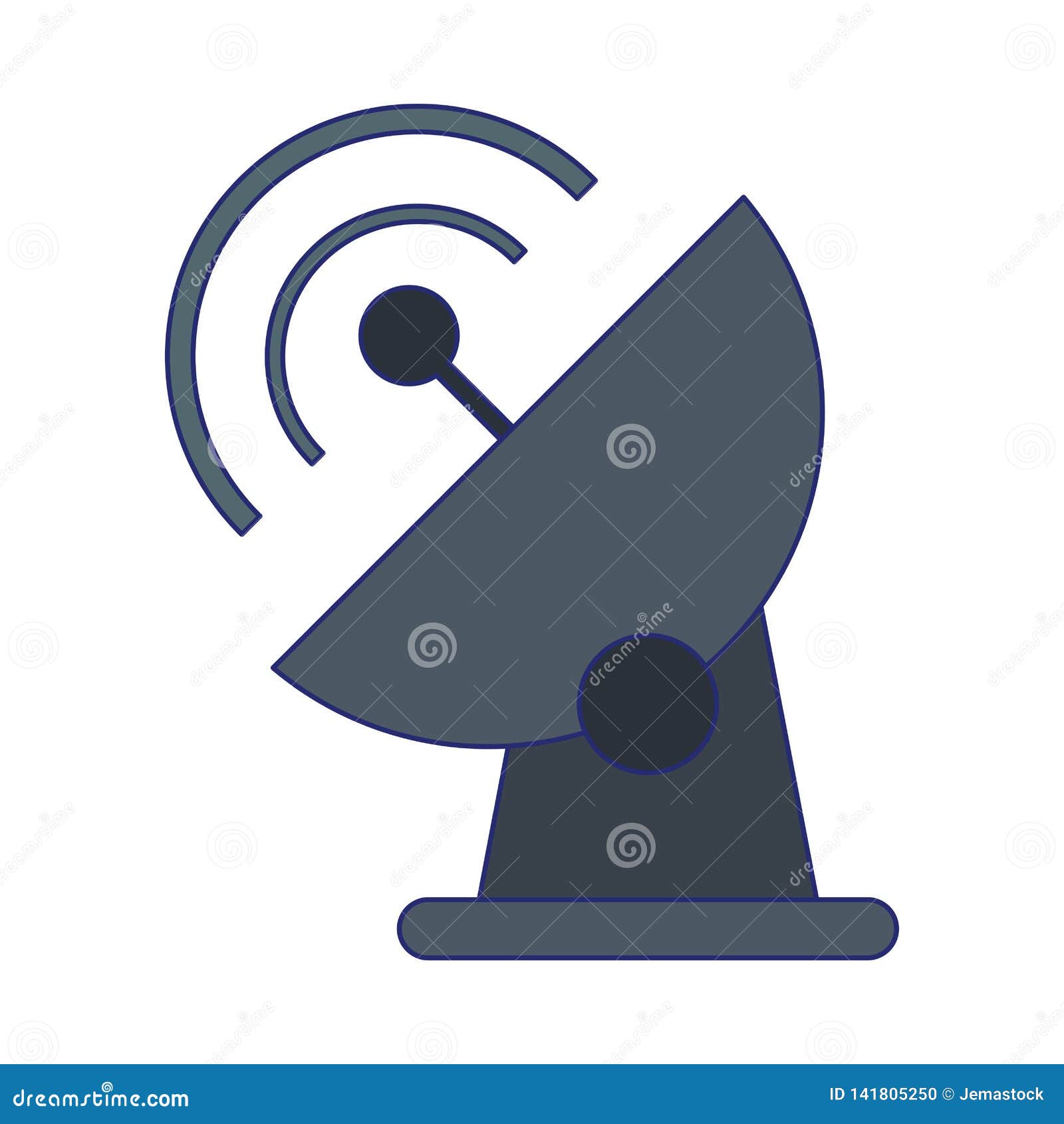 Telecommunication Antenna Technology Symbol Blue Lines Stock Vector ...