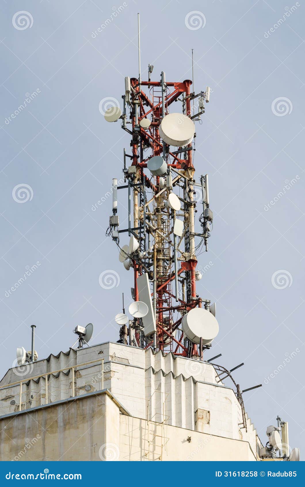 Telecommunication Antenna stock photo. Image of blue - 31618258