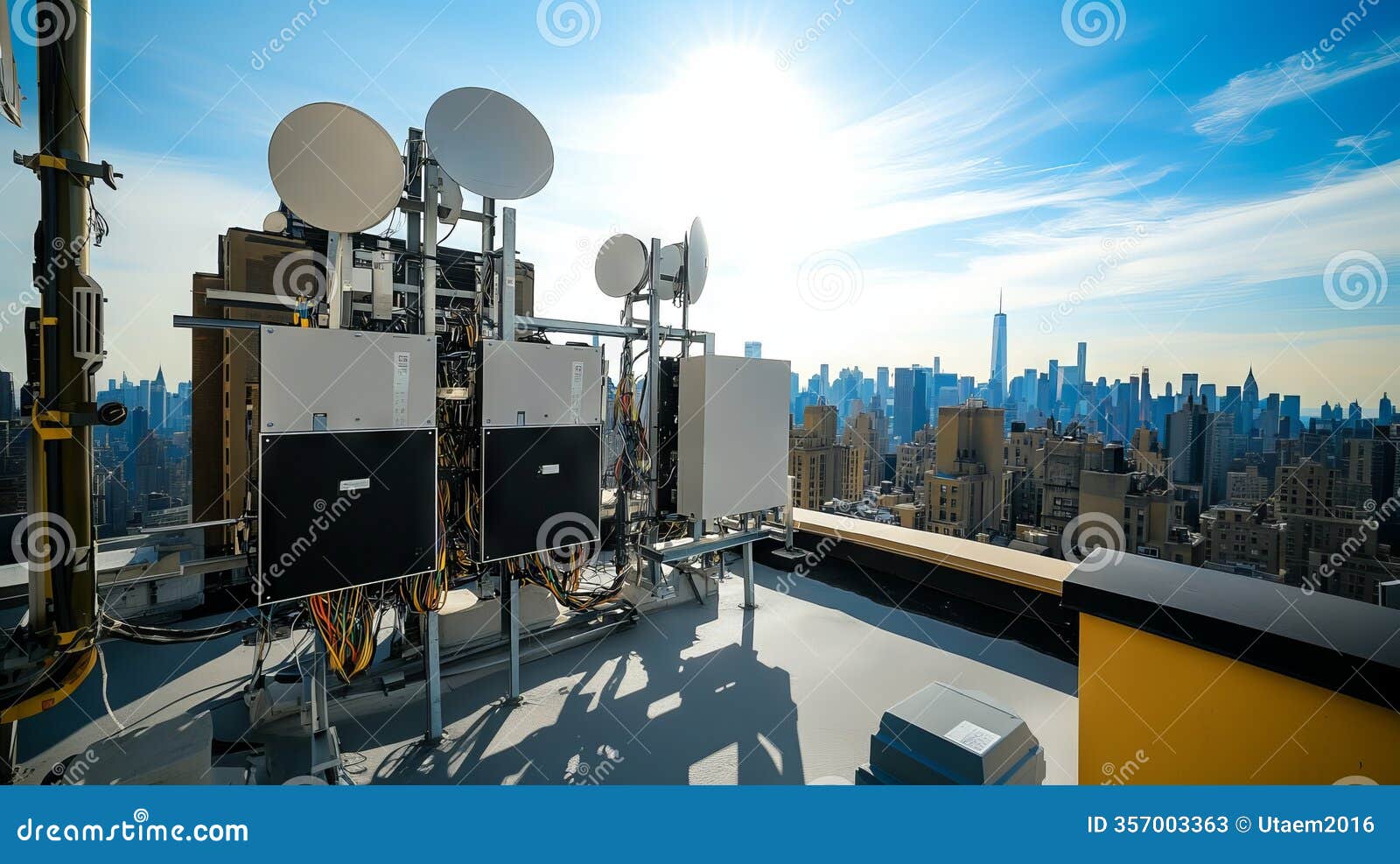 Telecommunication Equipment Providing 5g Network Coverage Over New York ...
