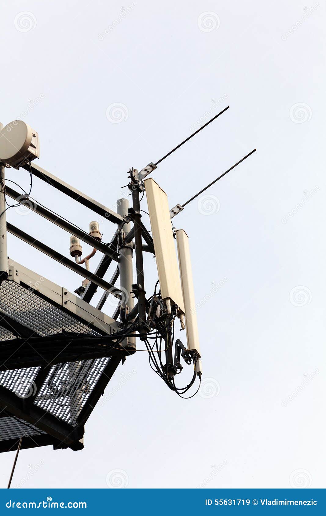 Telecommunication antennas stock image. Image of metallic - 55631719
