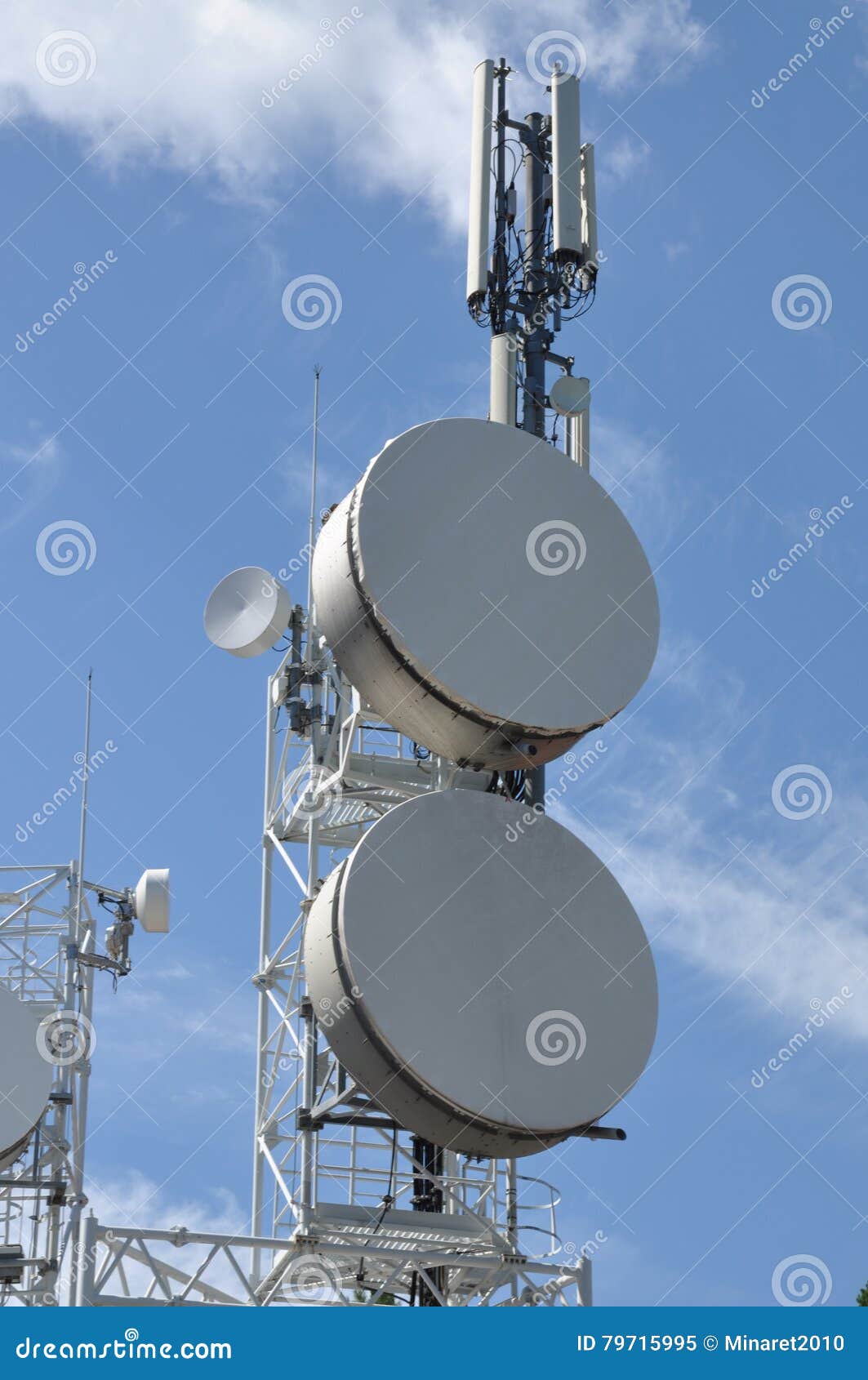 Telecommunication Antennas on the Roof of Building Stock Image - Image ...