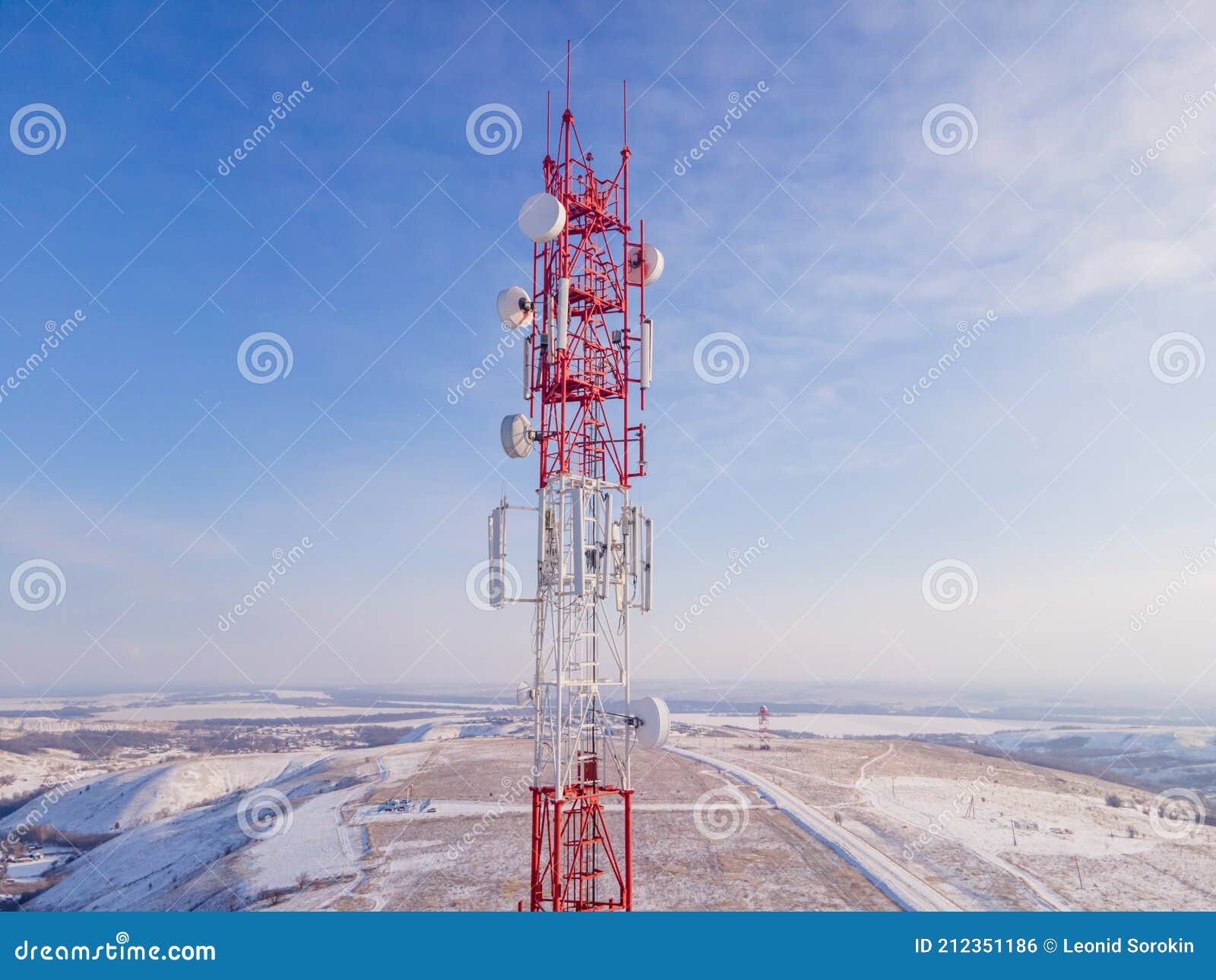 Telecommunication Cell Tower of 4G and 5G Stock Photo - Image of ...