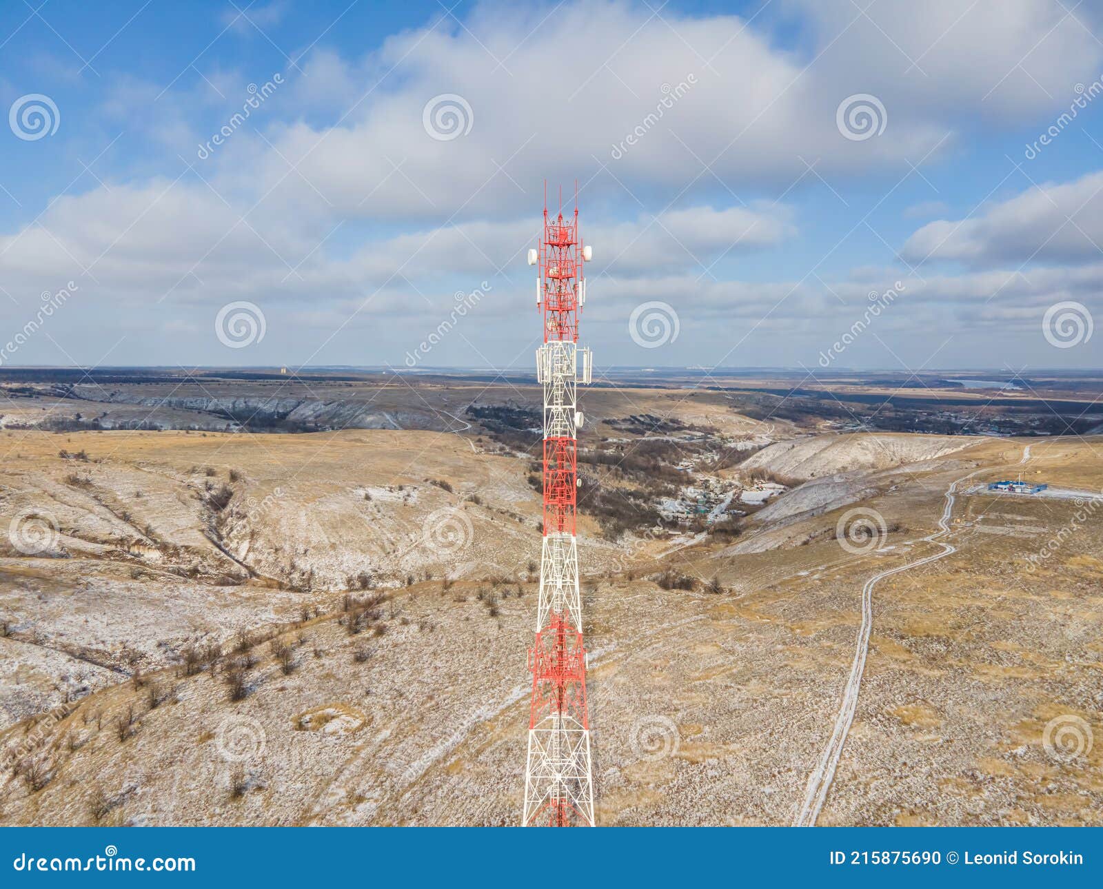 Telecommunication Cell Tower 5G. Base Transceiver Station Telecom Stock ...