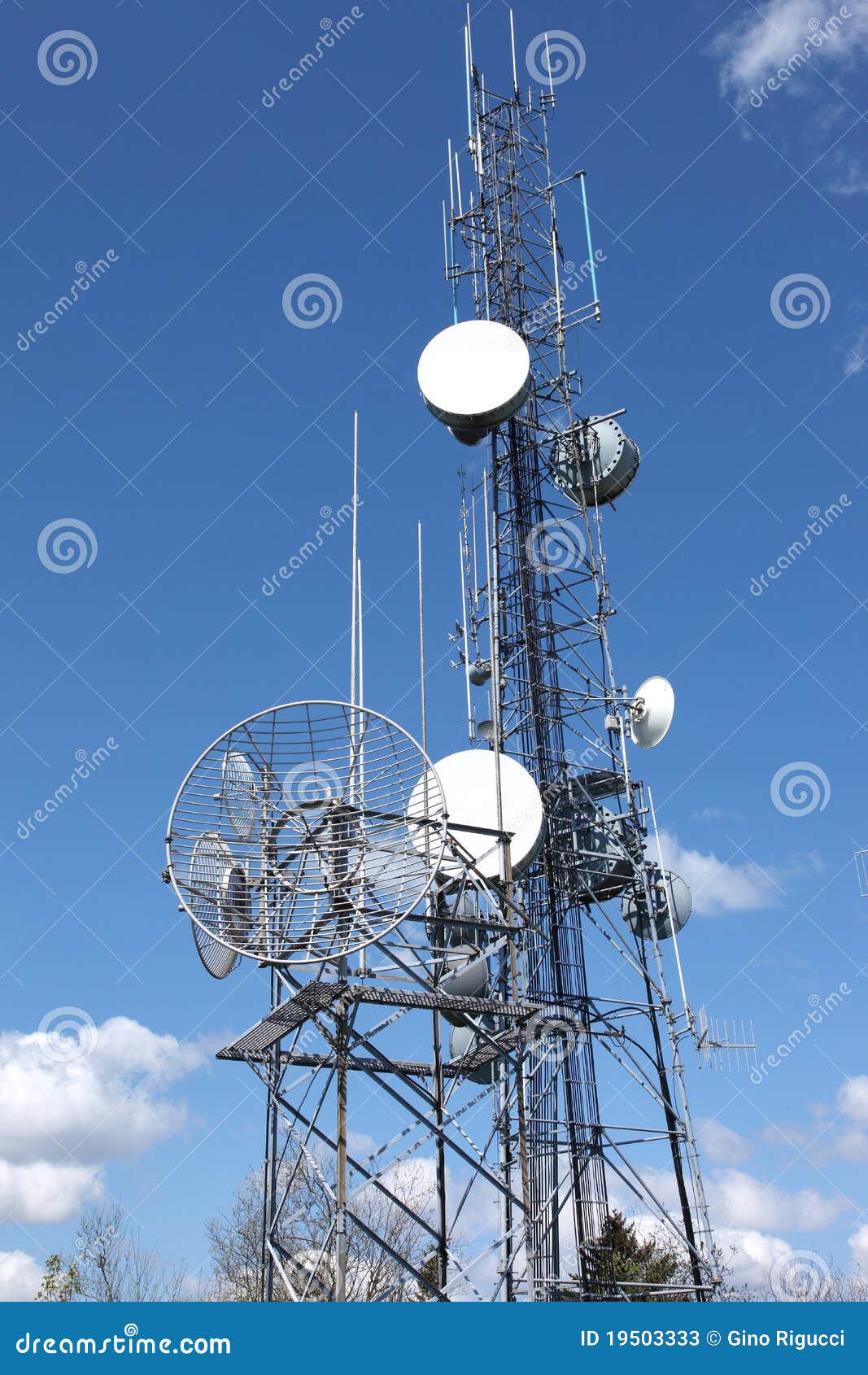 Telecommunication & Cell Towers Technology. Stock Image - Image of ...