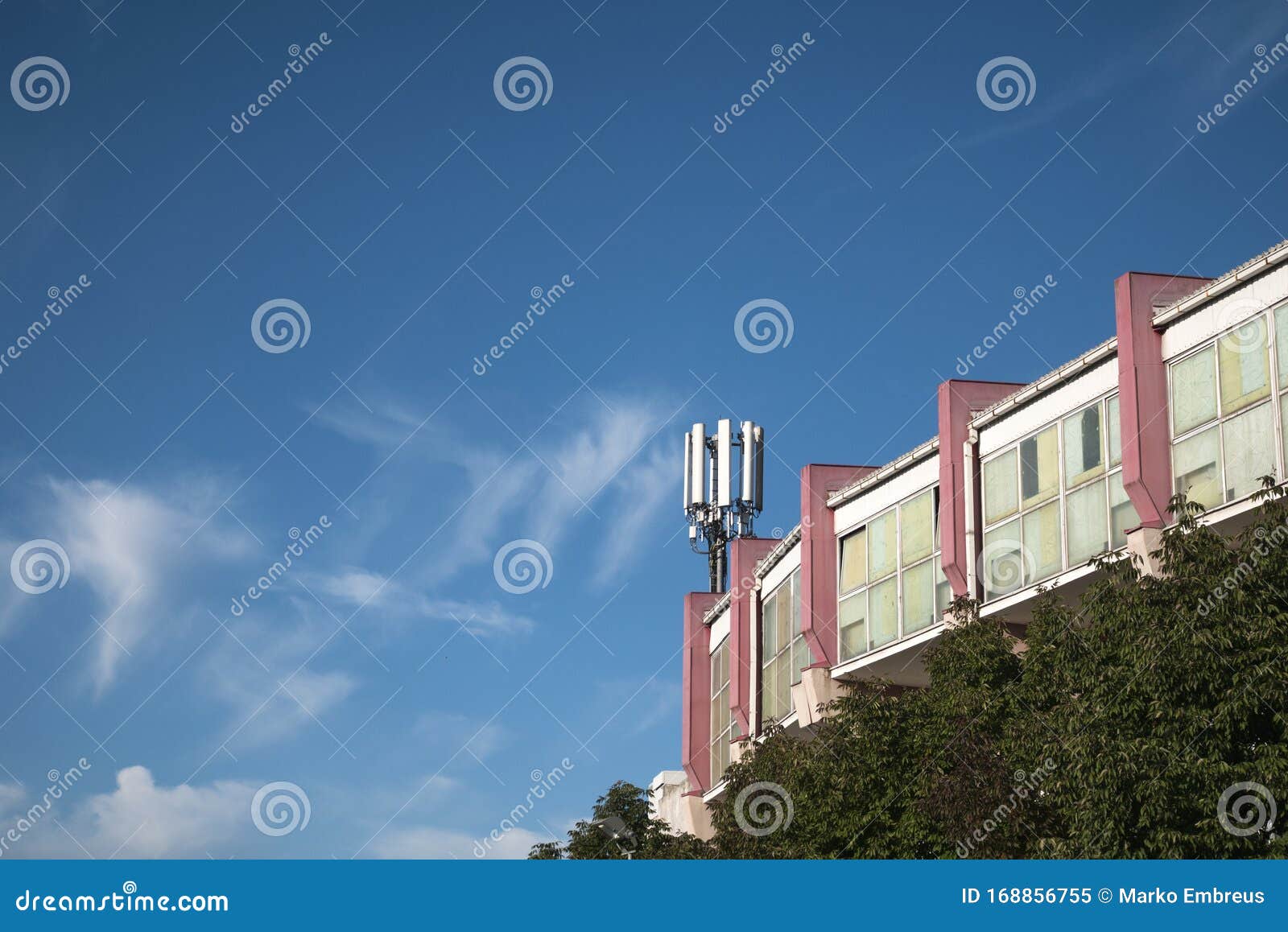 Telecommunication Cellular Base Station on a Building Stock Image ...