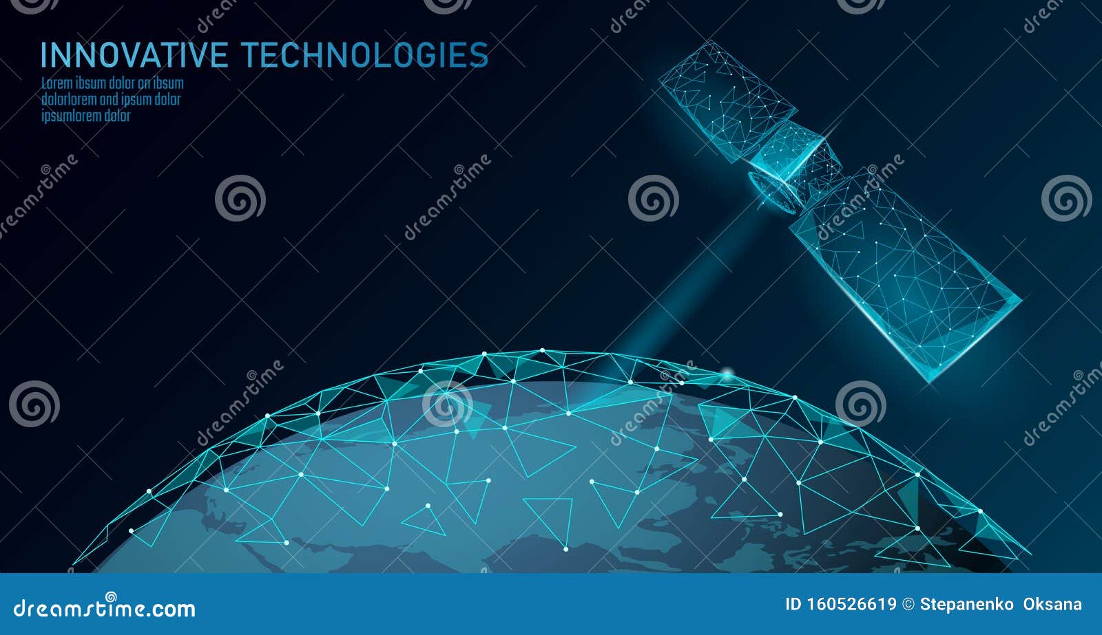 Telecommunication Defense Satellite in Space. Orbital Sputnik Receiver ...