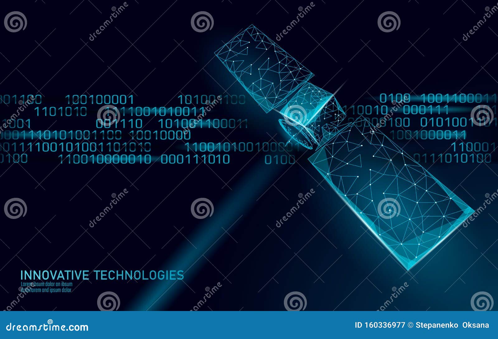 Telecommunication Defense Satellite in Space. Orbital Sputnik Receiver ...