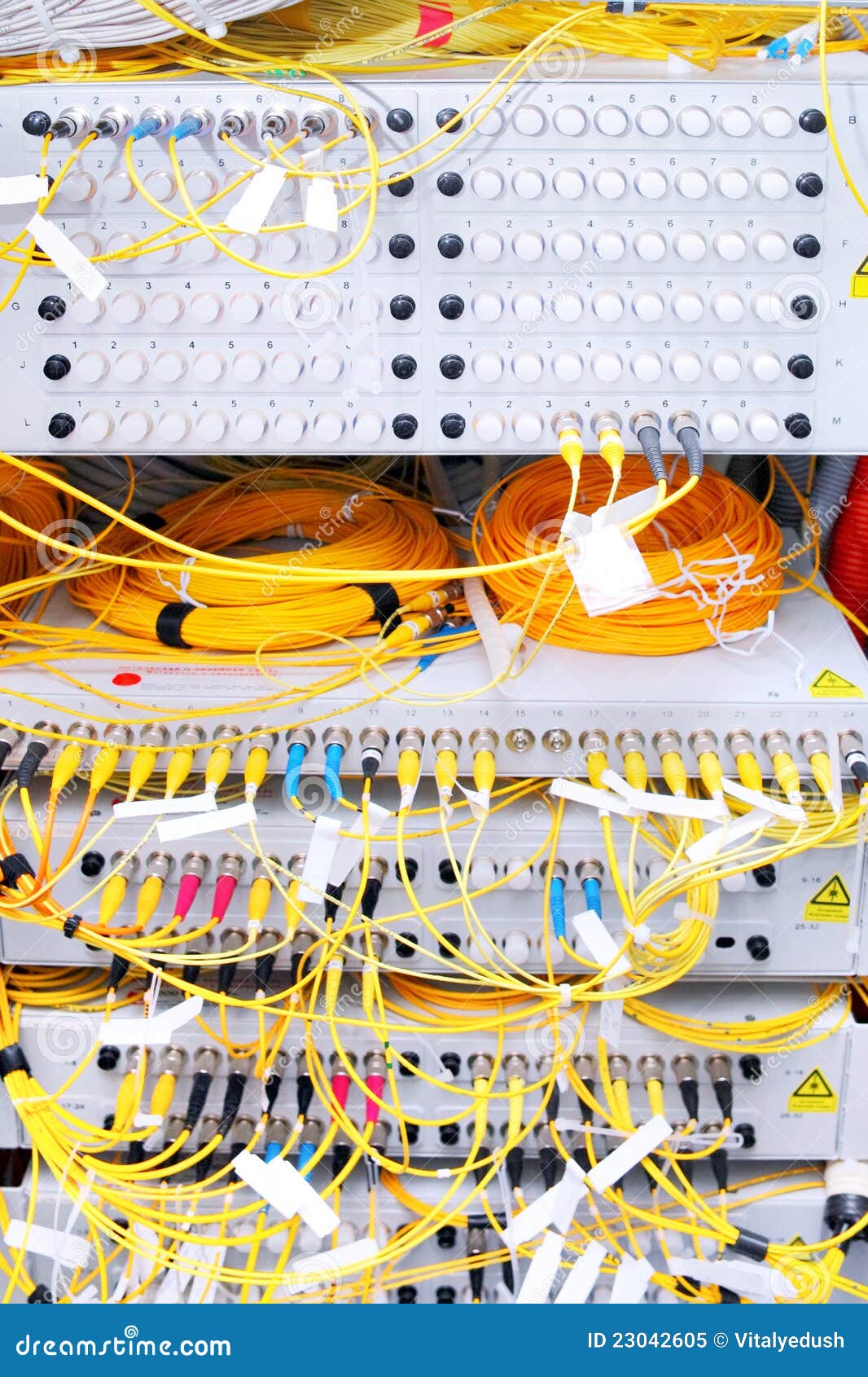 Telecommunication Equipment of Network Cables. Stock Image - Image of ...