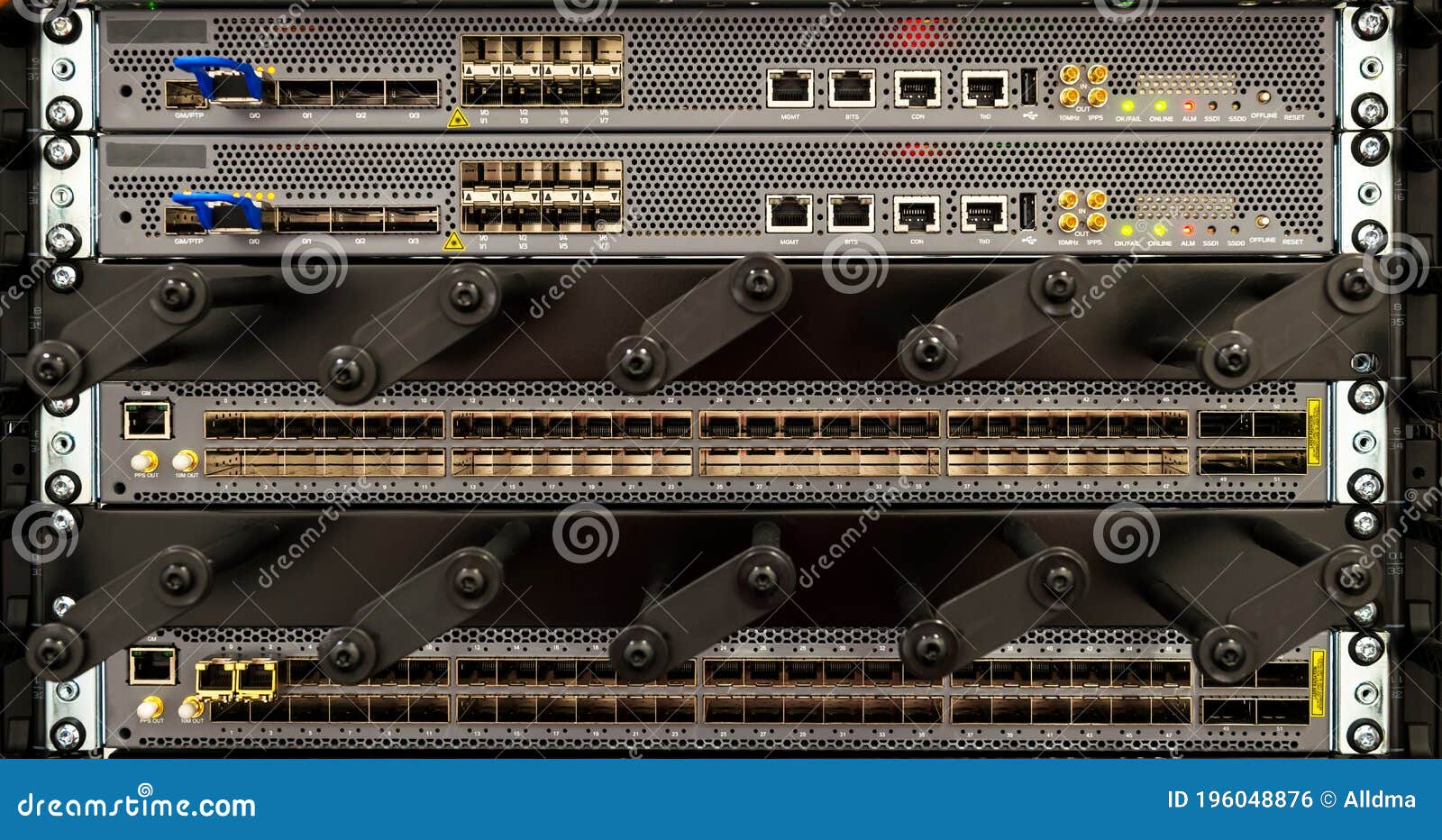 Telecommunication Equipment Is In The Server Room Of The Data Center ...