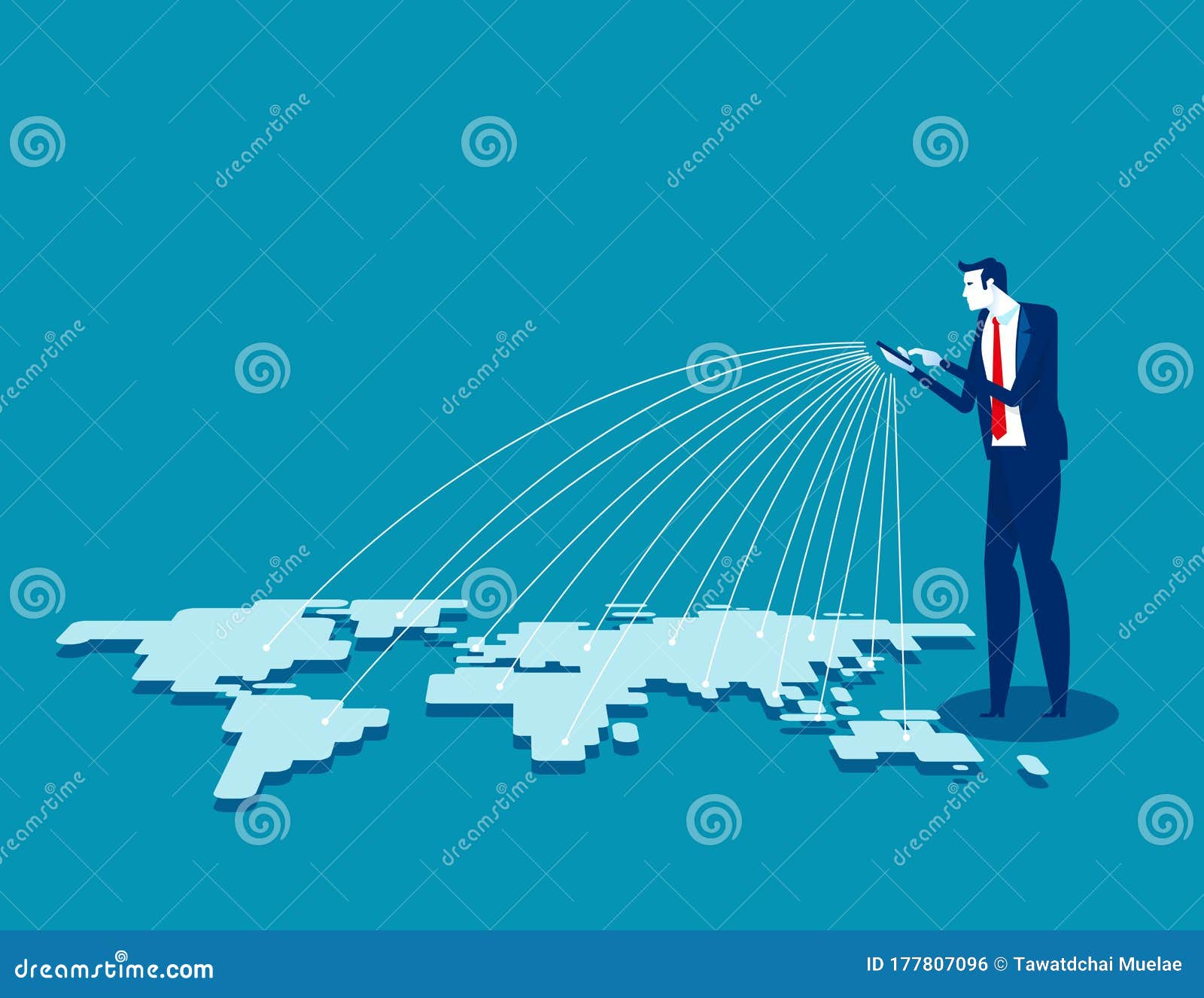 Telecommunication. Global Connection Stock Vector - Illustration of ...