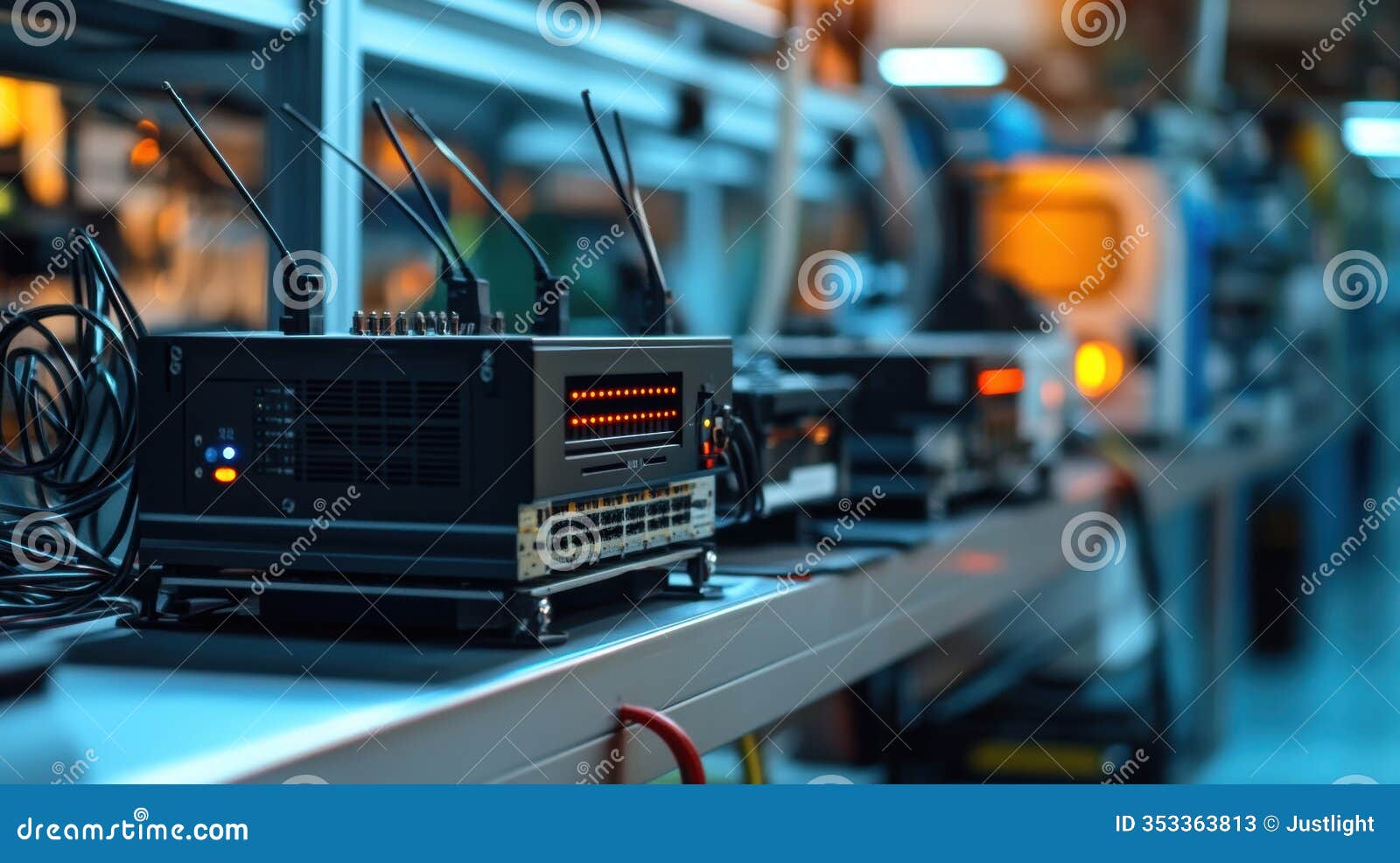 Telecommunication Hardware Undergoing Testing in Electronics Lab Stock ...