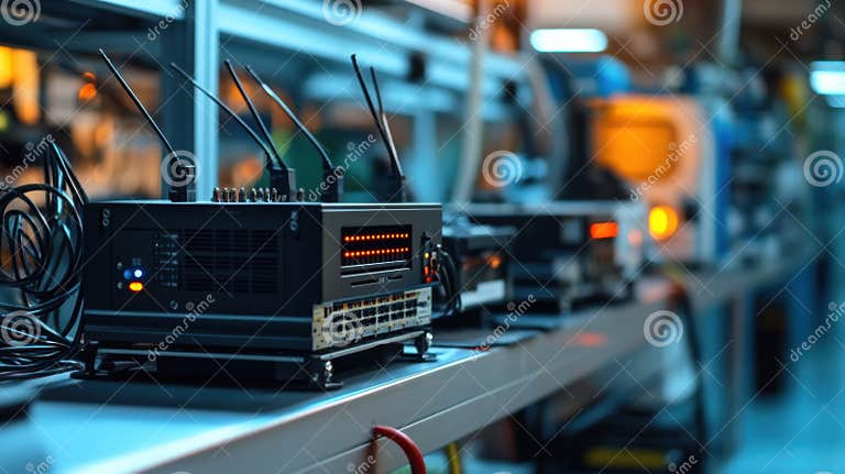 Telecommunication Hardware Undergoing Testing in Electronics Lab Stock ...