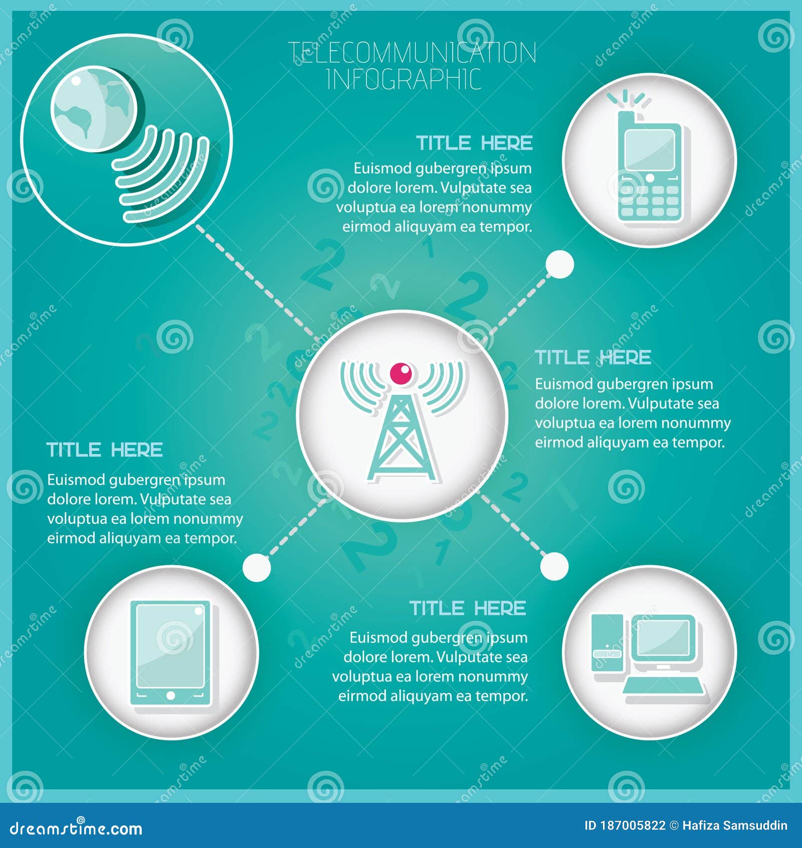 Telecommunication Infographic. Vector Illustration Decorative Design ...